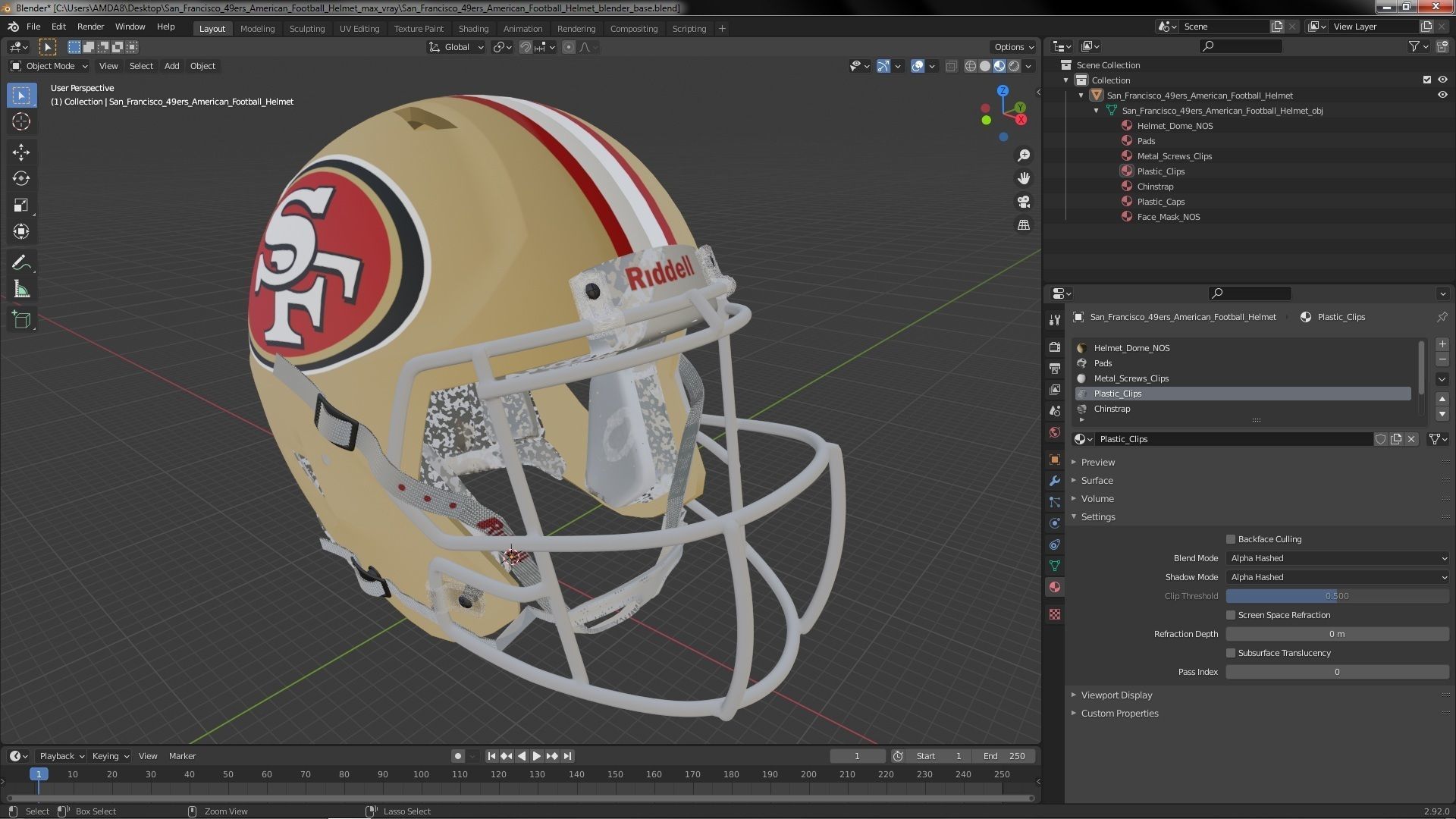 San Francisco 49ers American Football Helmet 3D model | CGTrader
