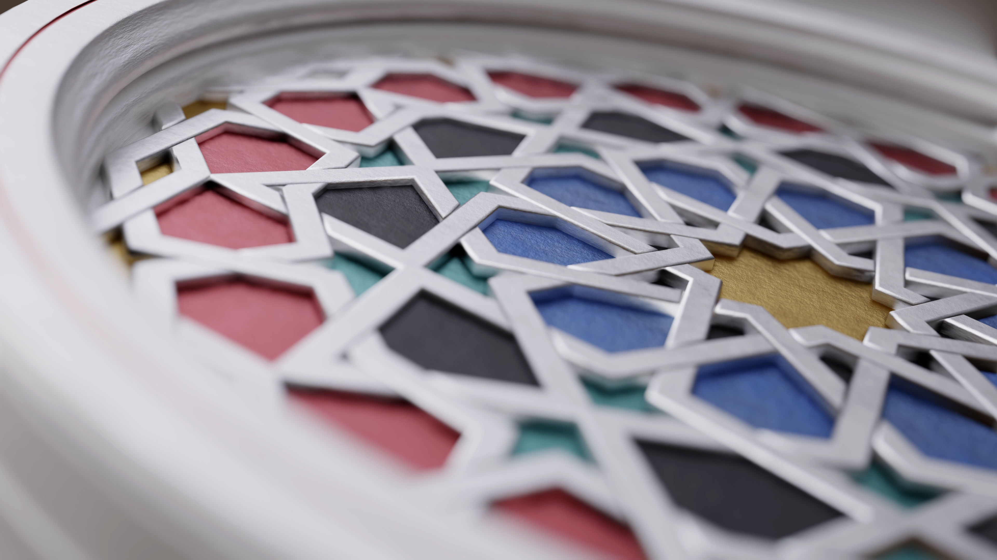 Colorful Five-fold Islamic Geometrical Design 3D model | CGTrader