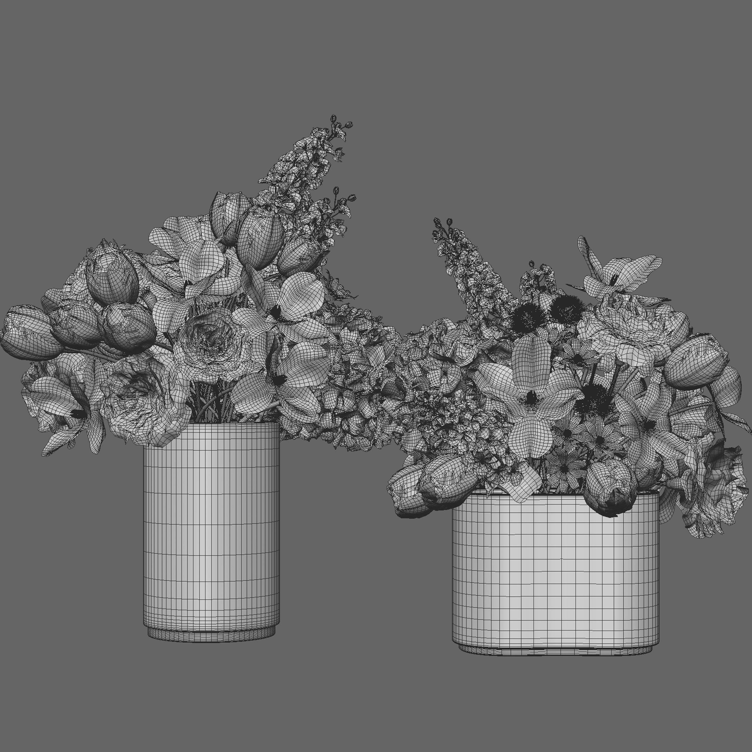 Flower Set 031 Blue Flowers 3D model | CGTrader