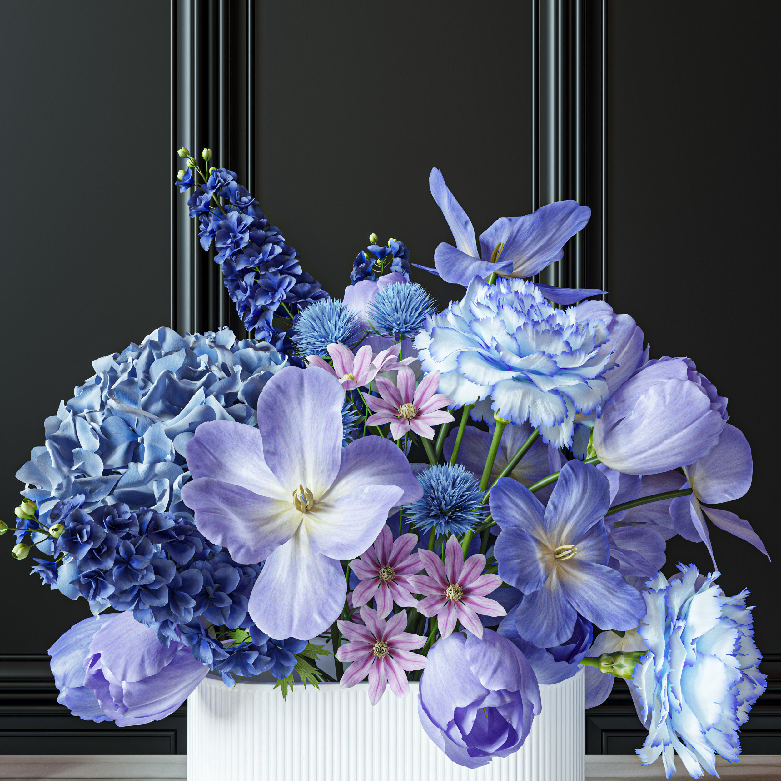 Flower Set 031 Blue Flowers 3D model | CGTrader