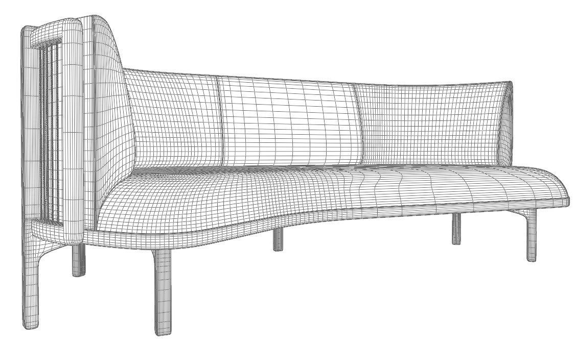 sideways sofa 3D model | CGTrader