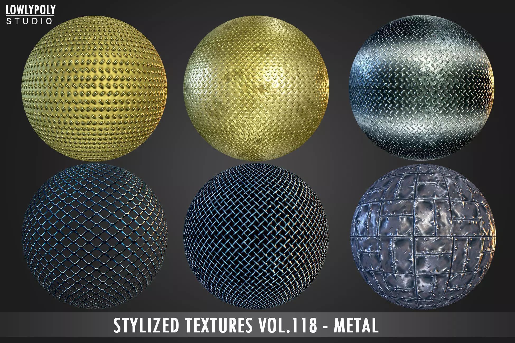 Texture Metal Vol 118 - Stylized Textures VR / AR / low-poly | CGTrader