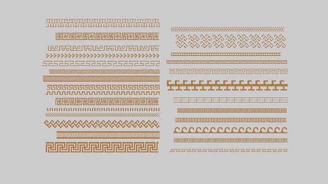 3D model 27 type loop patterns style set VR / AR / low-poly | CGTrader