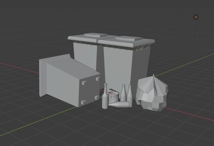 3D model trash can low poly kit scrapyard VR / AR / low-poly | CGTrader