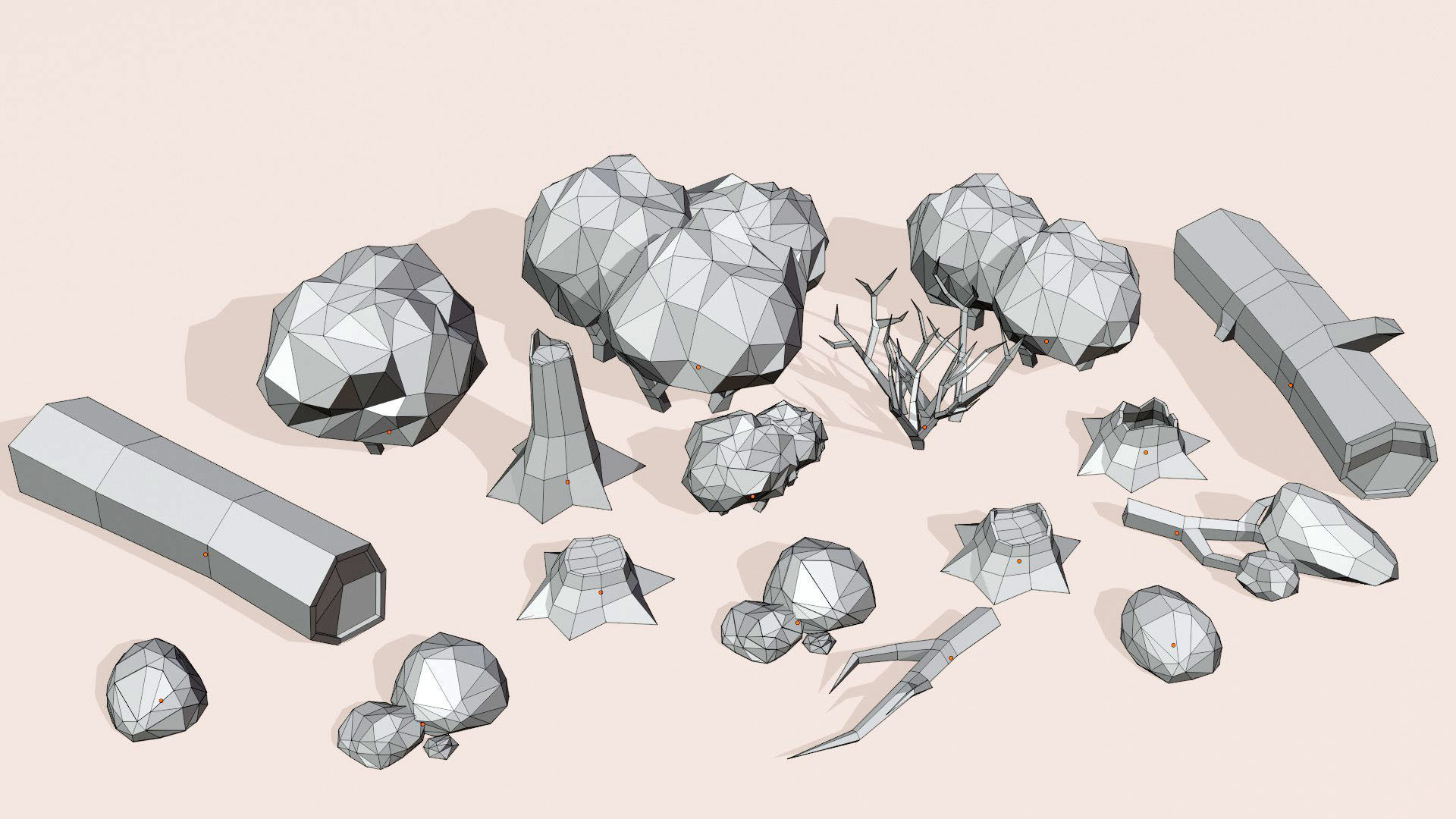 Low-Poly Forest Nature Set Free Trial free VR / AR / low-poly 3D model | CGTrader