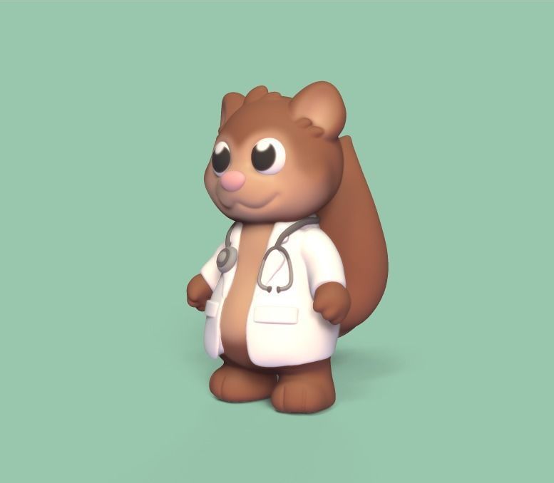 Doctor Squirrel 3D model 3D printable | CGTrader