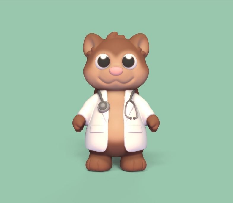 Doctor Squirrel 3D model 3D printable | CGTrader