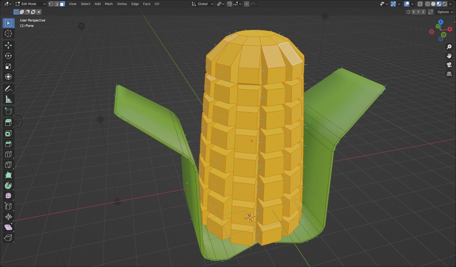 corn low-poly cob free 3D model | CGTrader