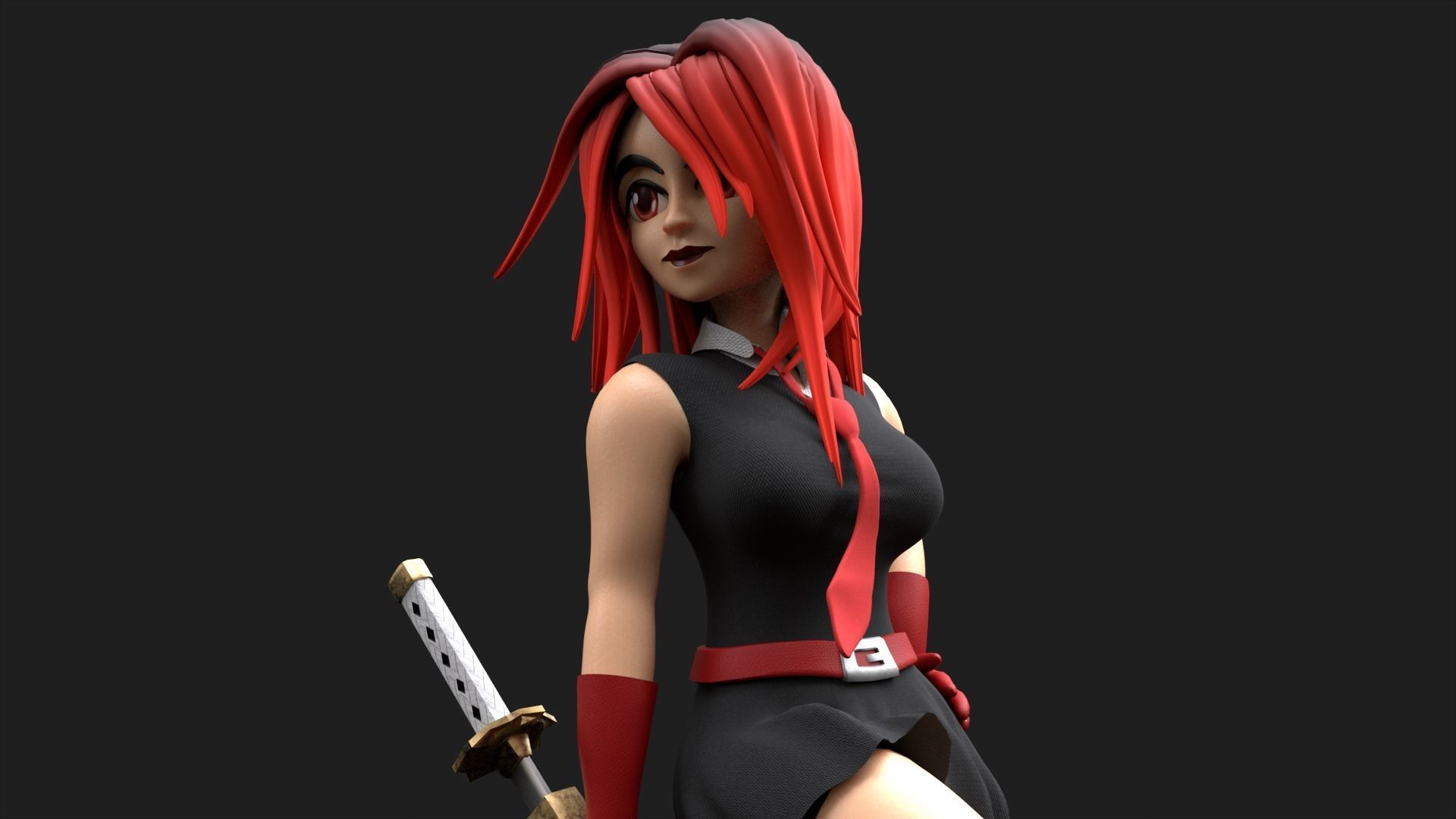 3D model Samurai Girl VR / AR / low-poly | CGTrader