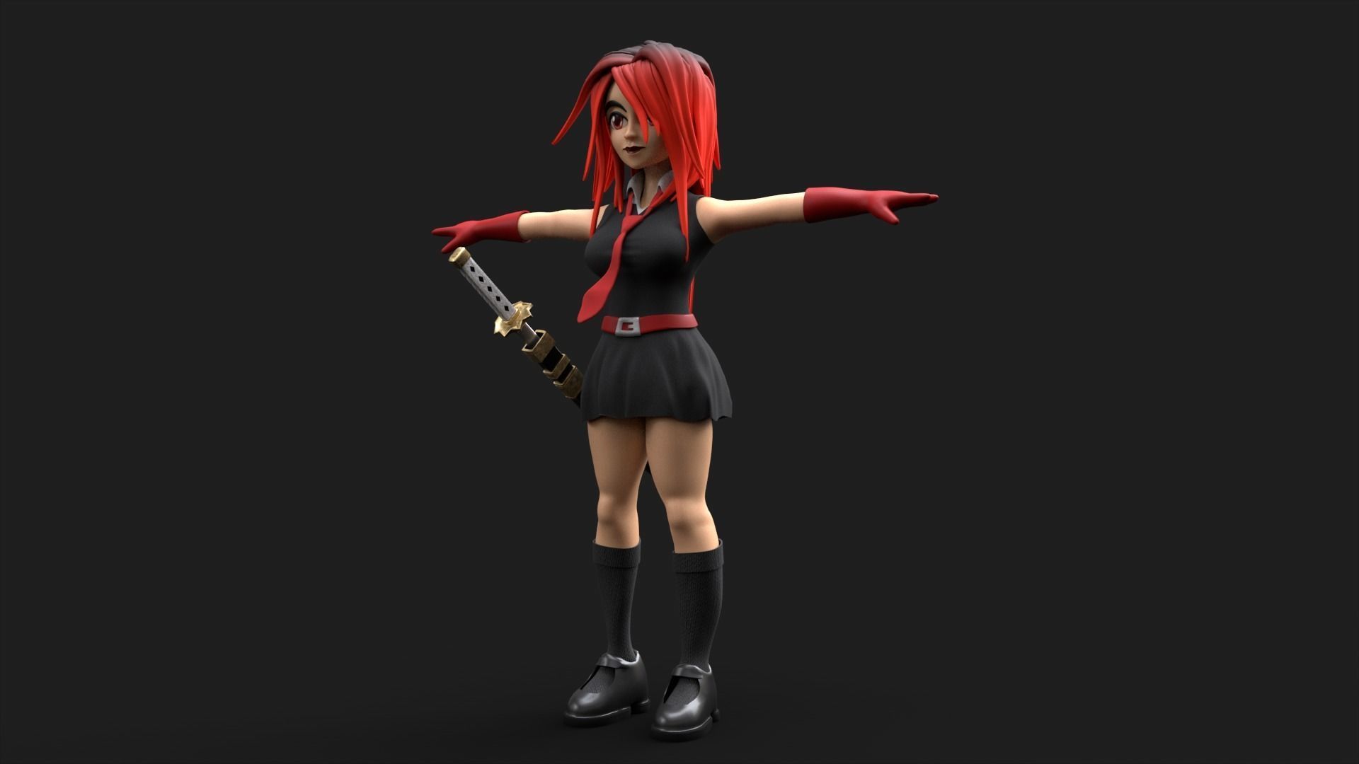 3D model Samurai Girl VR / AR / low-poly | CGTrader