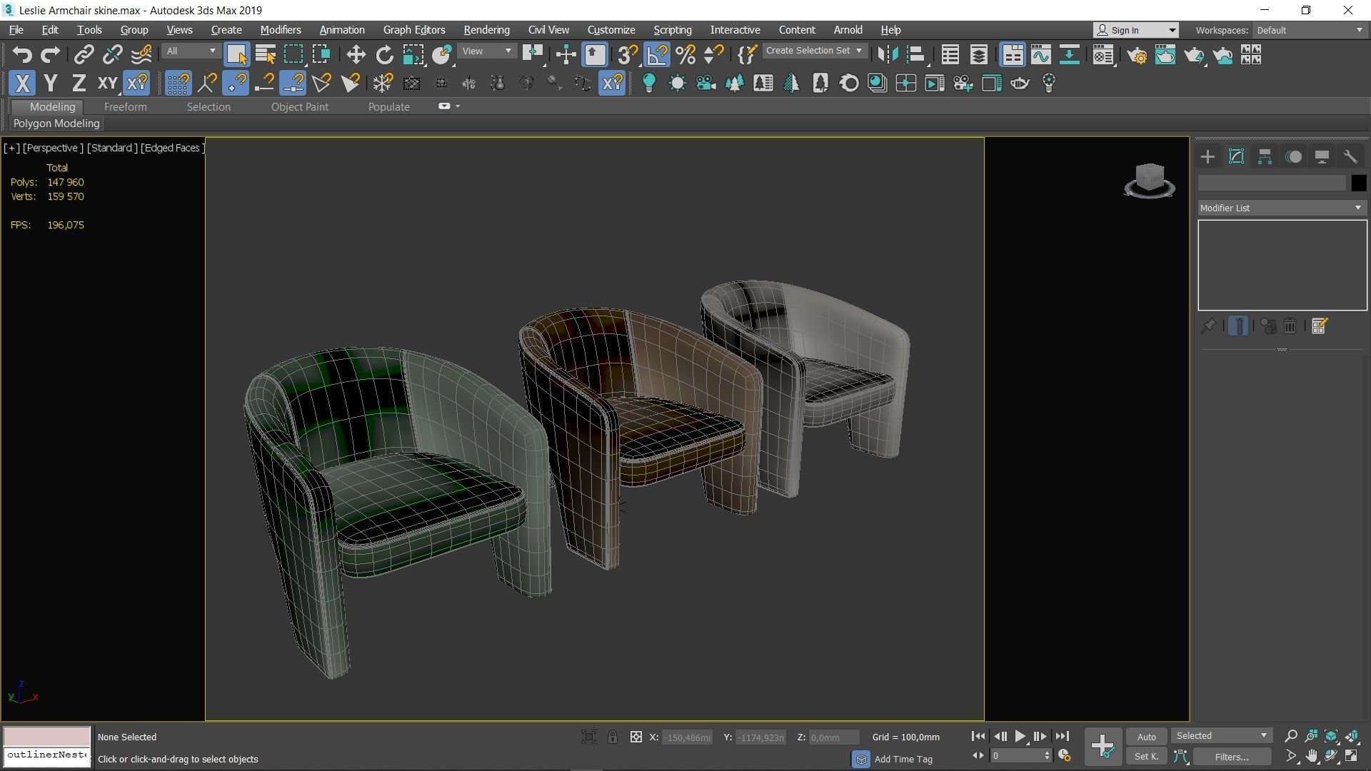 3D model Fae Armchair VR / AR / low-poly | CGTrader