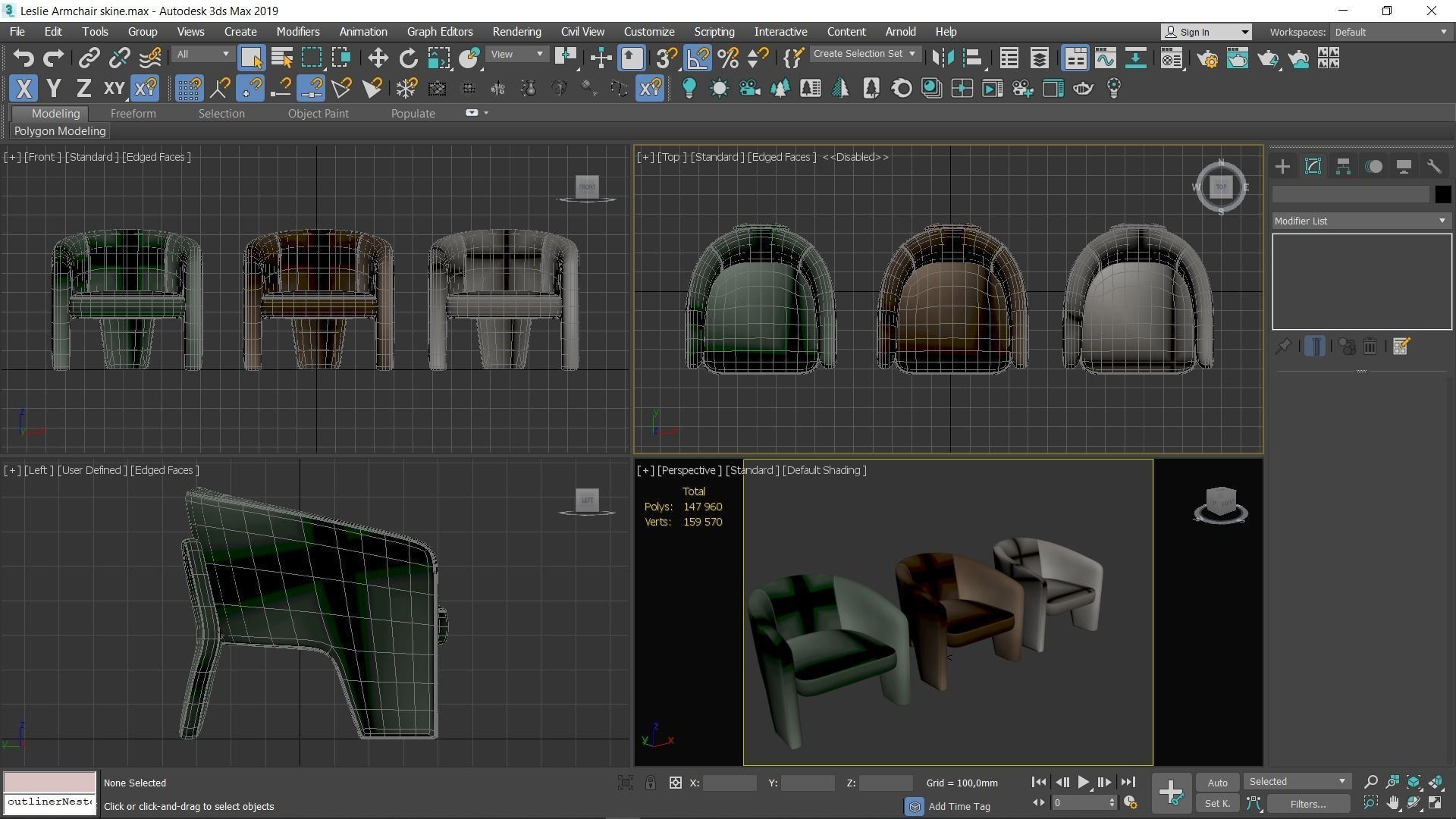 3D model Fae Armchair VR / AR / low-poly | CGTrader