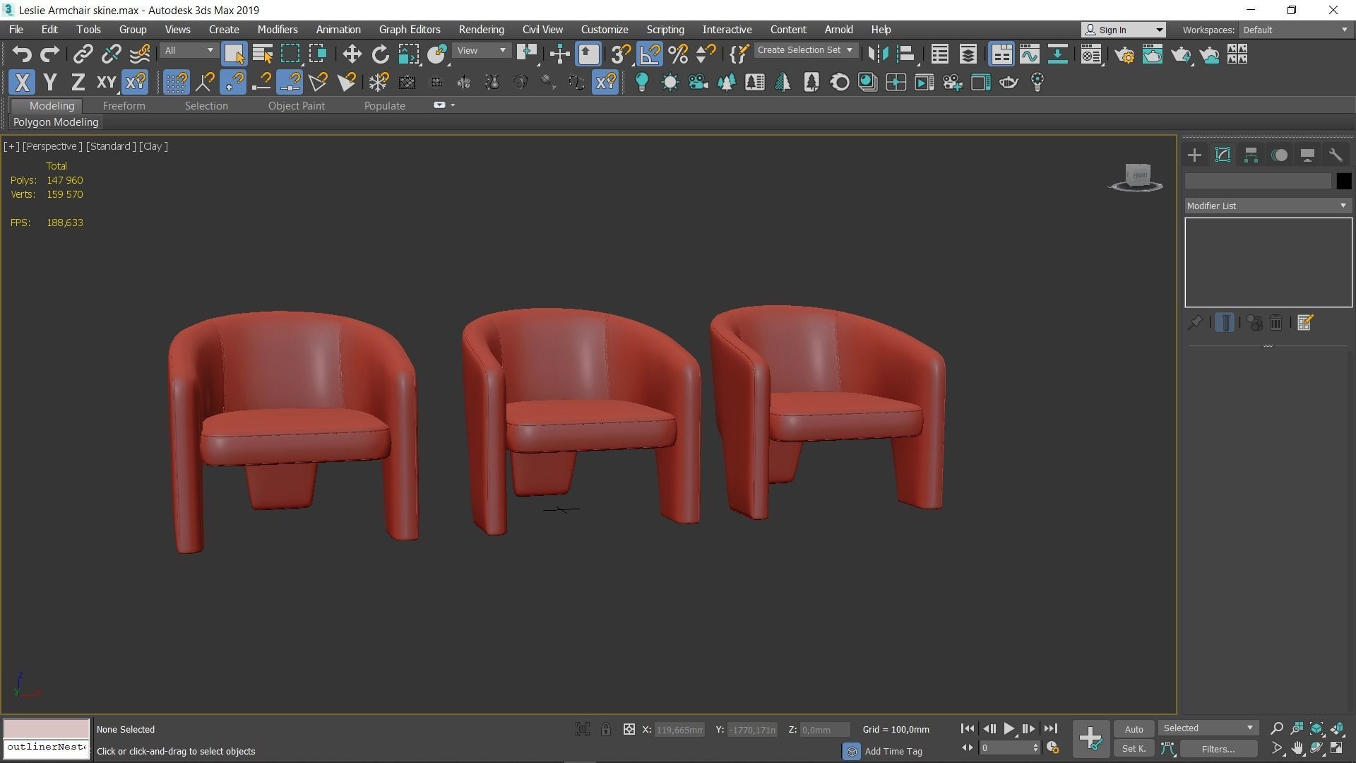 3D model Fae Armchair VR / AR / low-poly | CGTrader