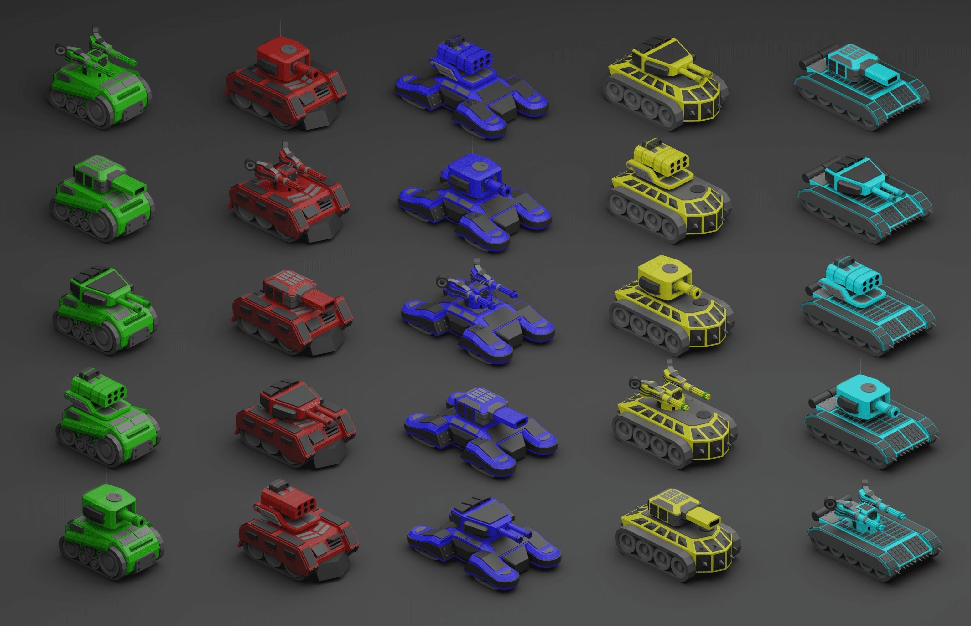 3D model Set of low-poly tank VR / AR / low-poly | CGTrader
