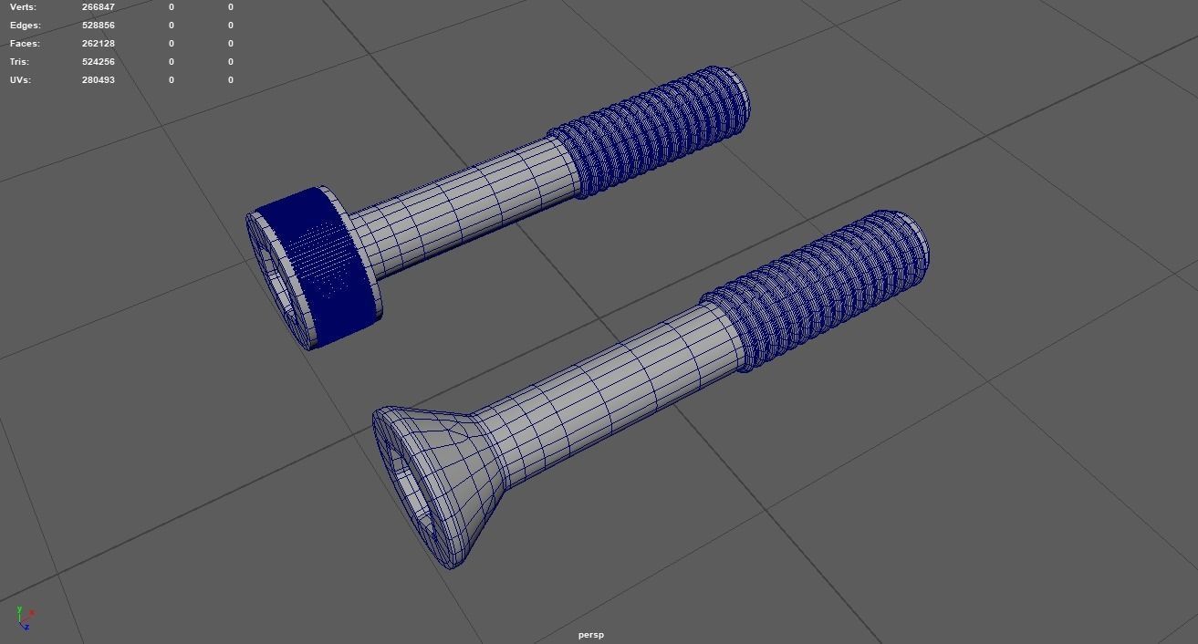 Socket screws 3D Model 3D model | CGTrader