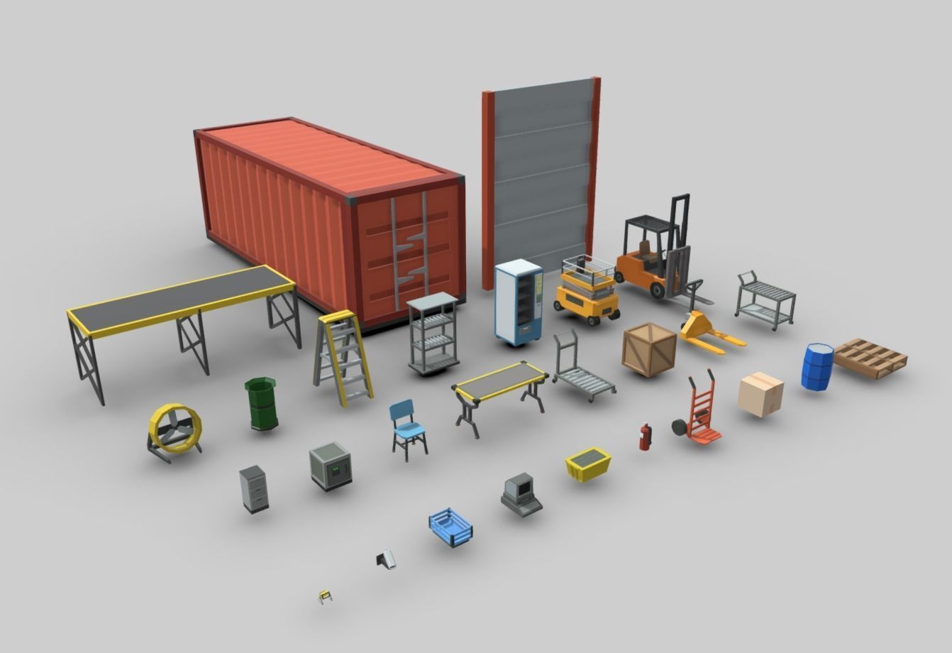 3D model Low-Poly Warehouse Props VR / AR / low-poly | CGTrader