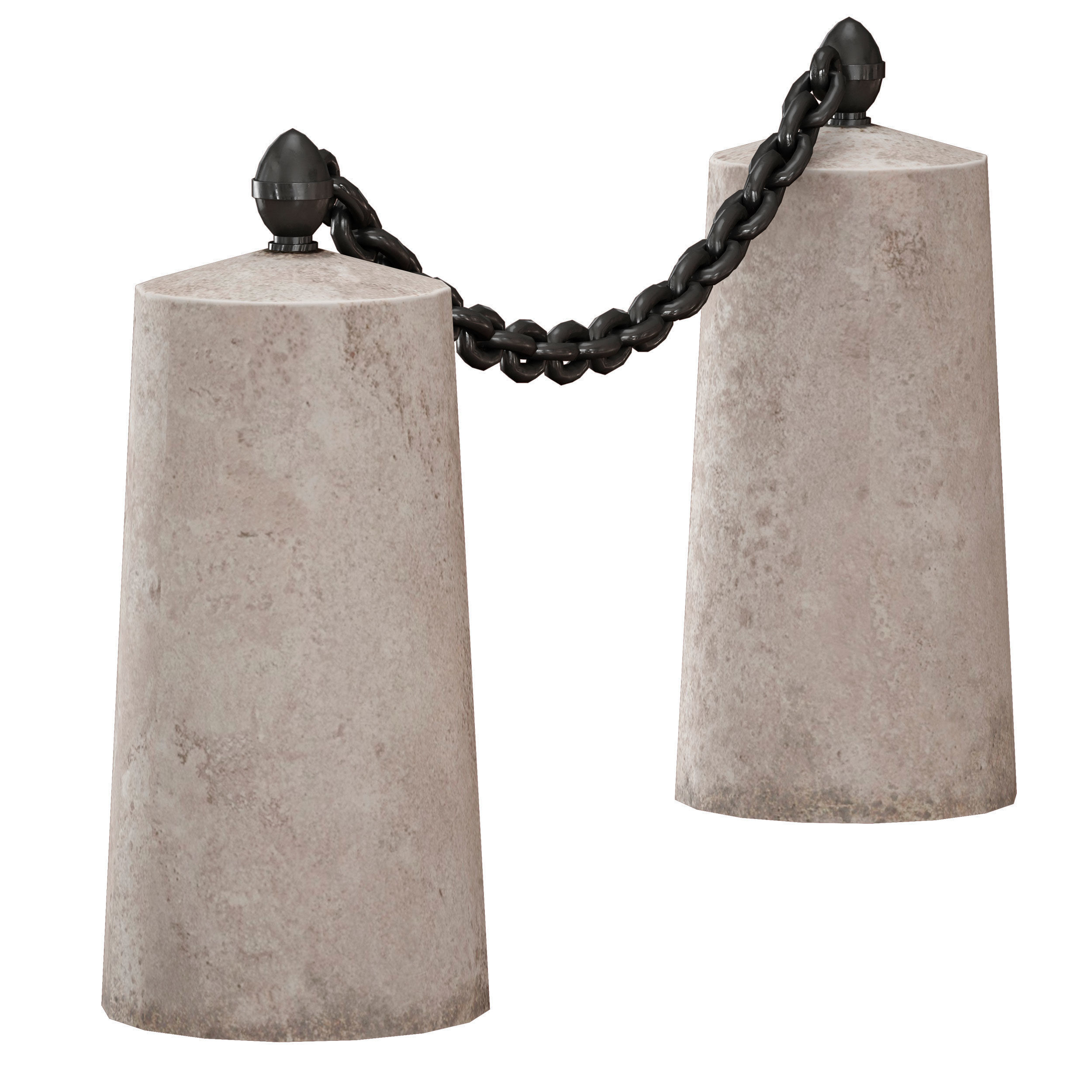 Fencing Concrete poles with chains 3D model | CGTrader