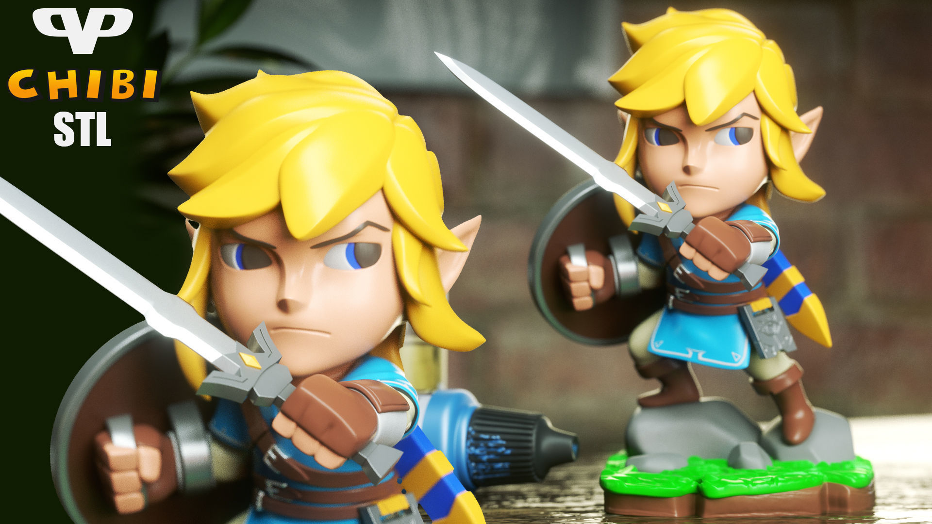 Link BOTW Chibi STL for 3D Printing ChibiSTL 3DXM 3D model 3D printable ...