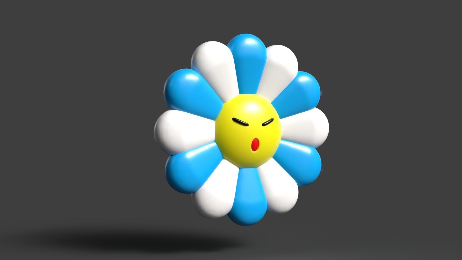 TAKASHI MURAKAMI SAD FLOWER FACE 3D model 3D printable | CGTrader