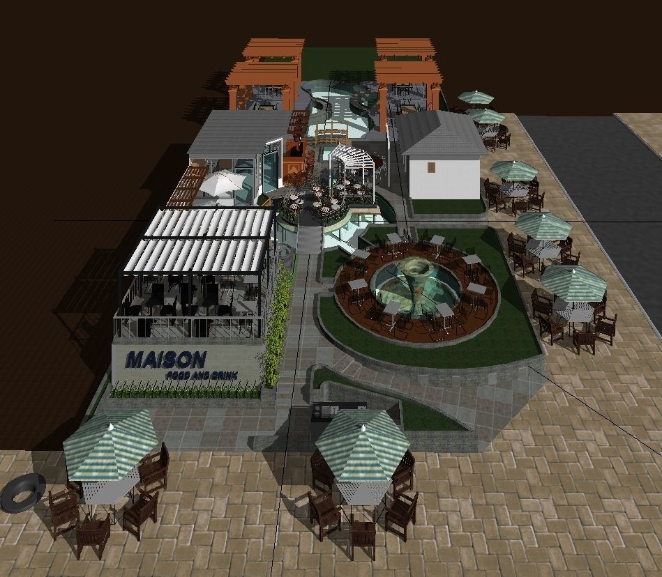 Revit Garden coffee with multi spaces 3D model | CGTrader