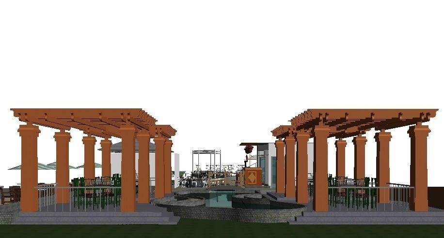 Revit Garden coffee with multi spaces 3D model | CGTrader