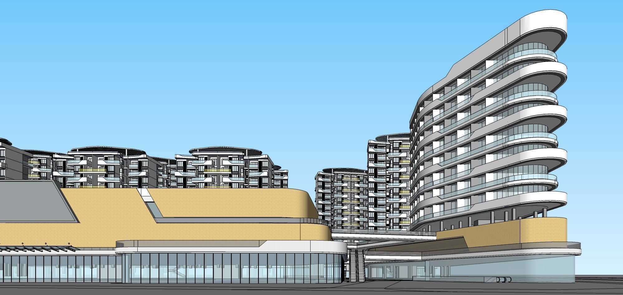 Sketchup Commercial Office Complex 245 3D model | CGTrader