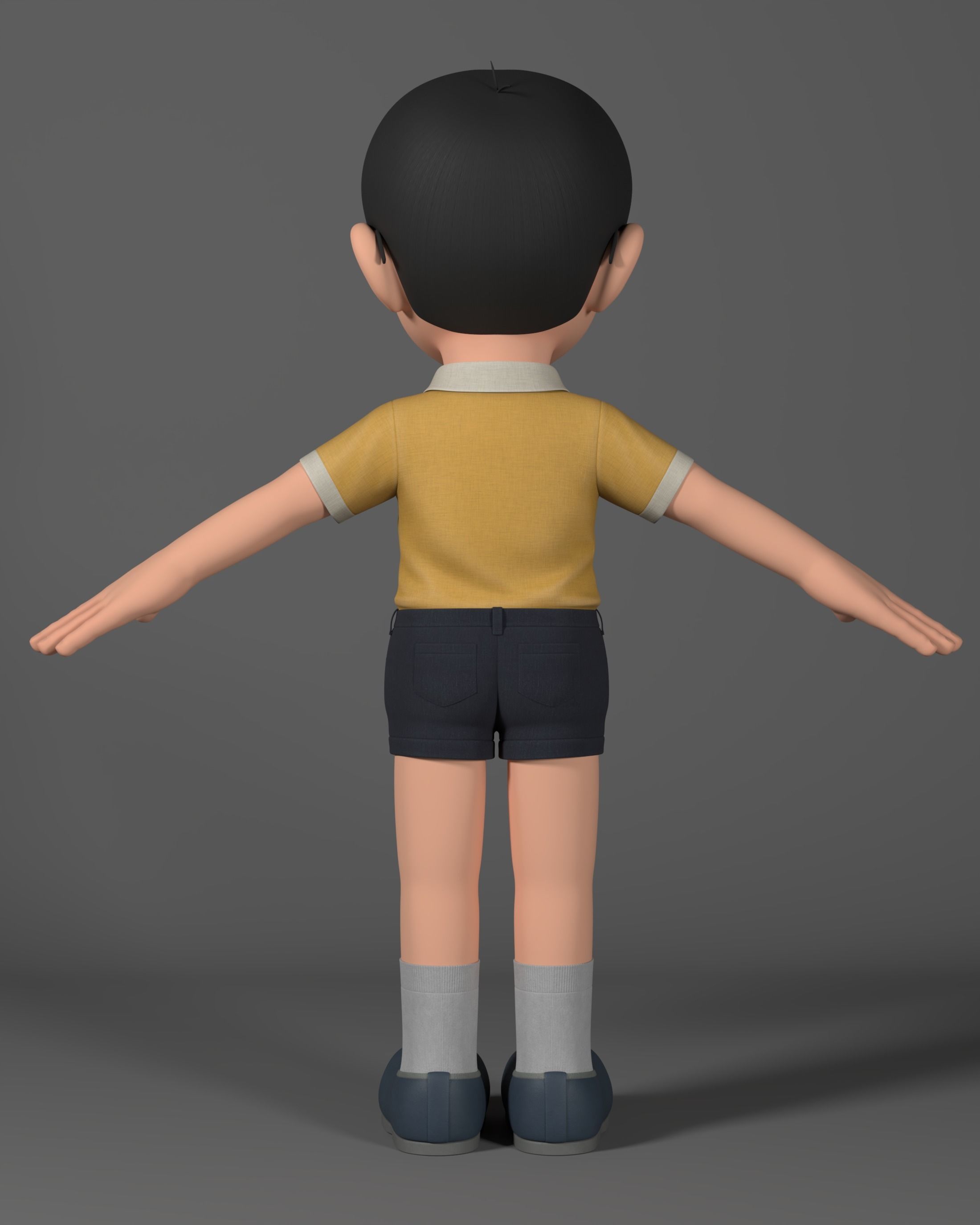 Nobita 3d Model cartoon boy with glasses and shorts 3D model | CGTrader
