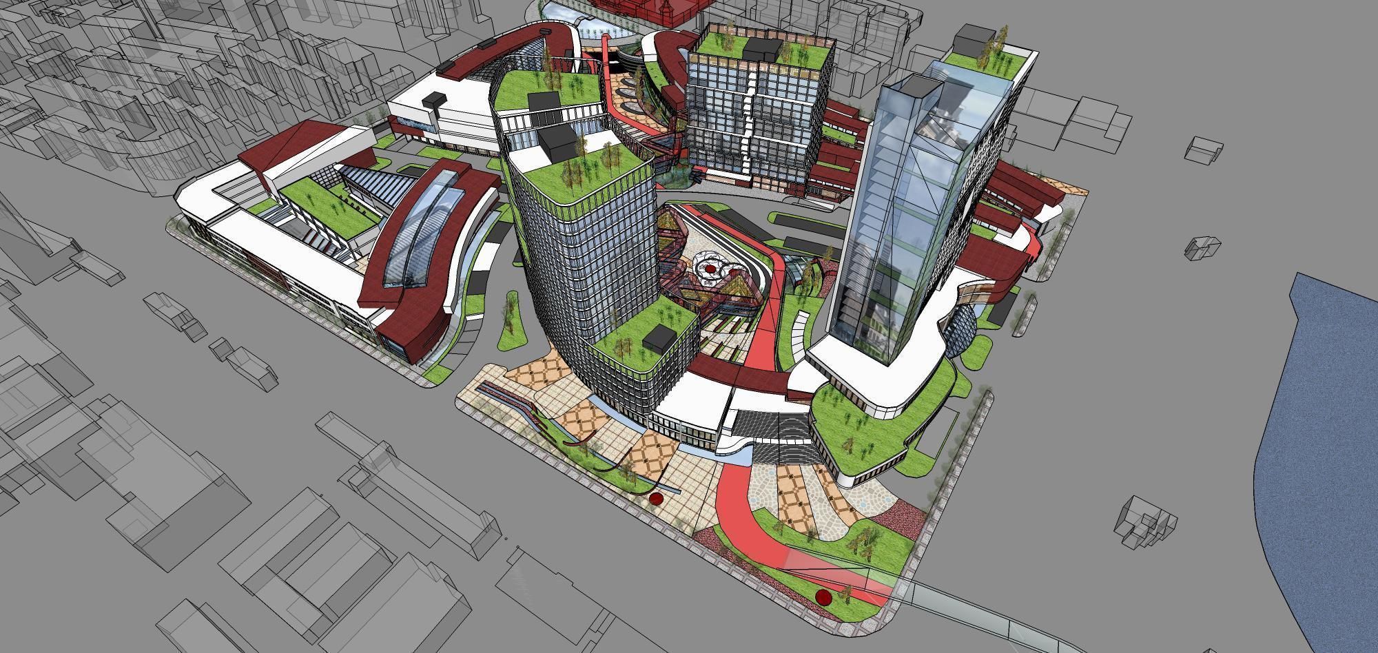 Sketchup Commercial Office Complex 255 3D model | CGTrader