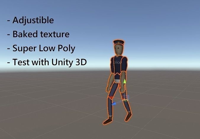 3D model Low Poly Police character VR / AR / low-poly | CGTrader