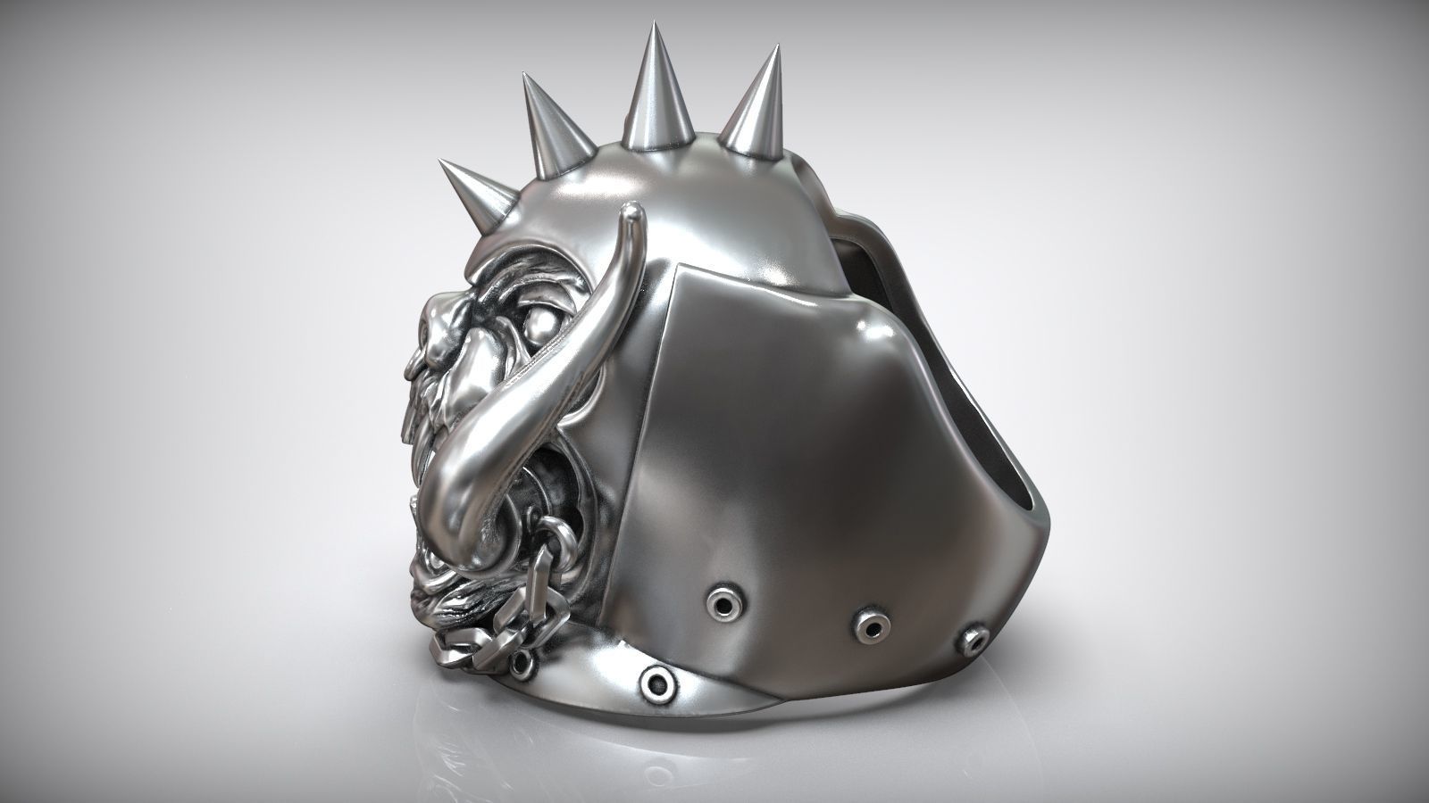 Motorhead Warpig Skull Metal Band Ring 3D model 3D printable | CGTrader