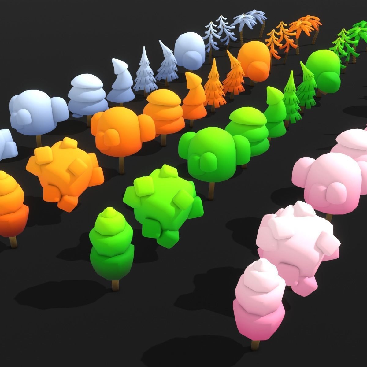 3D model Stylized Low Poly Trees Pack VR / AR / low-poly | CGTrader