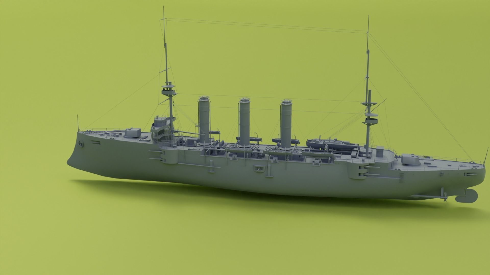3D model HMS Cornwall cruiser VR / AR / low-poly | CGTrader