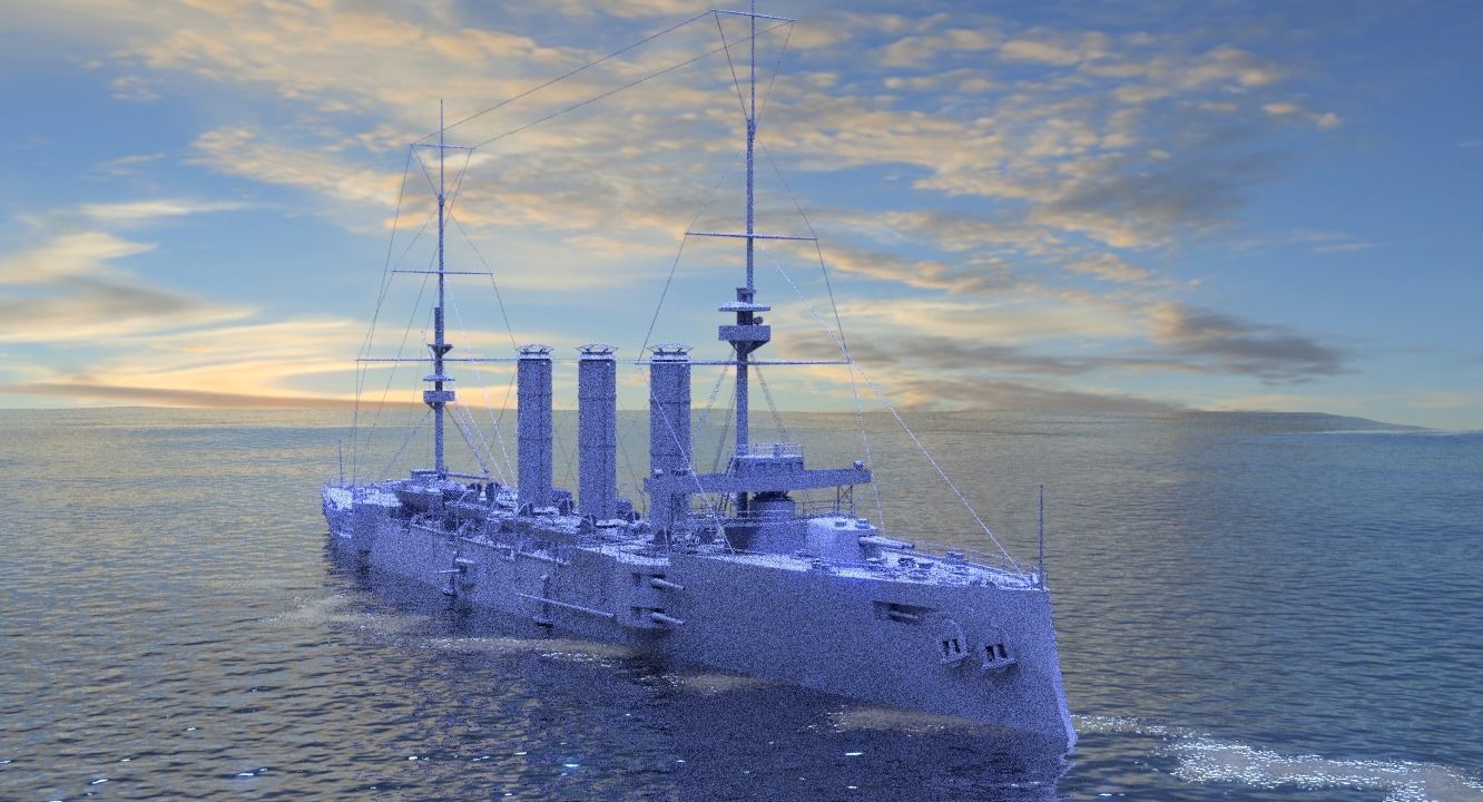 3D model HMS Cornwall cruiser VR / AR / low-poly | CGTrader