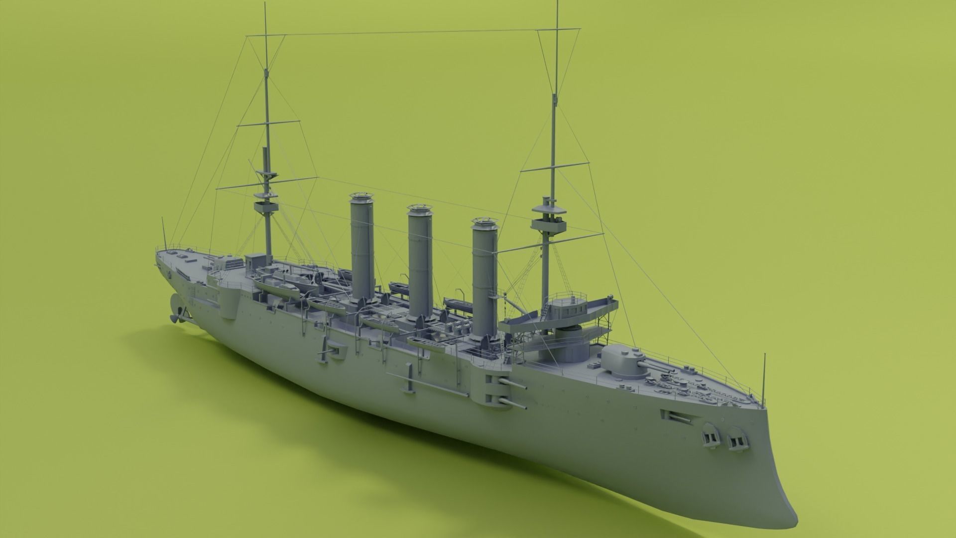3D model HMS Cornwall cruiser VR / AR / low-poly | CGTrader