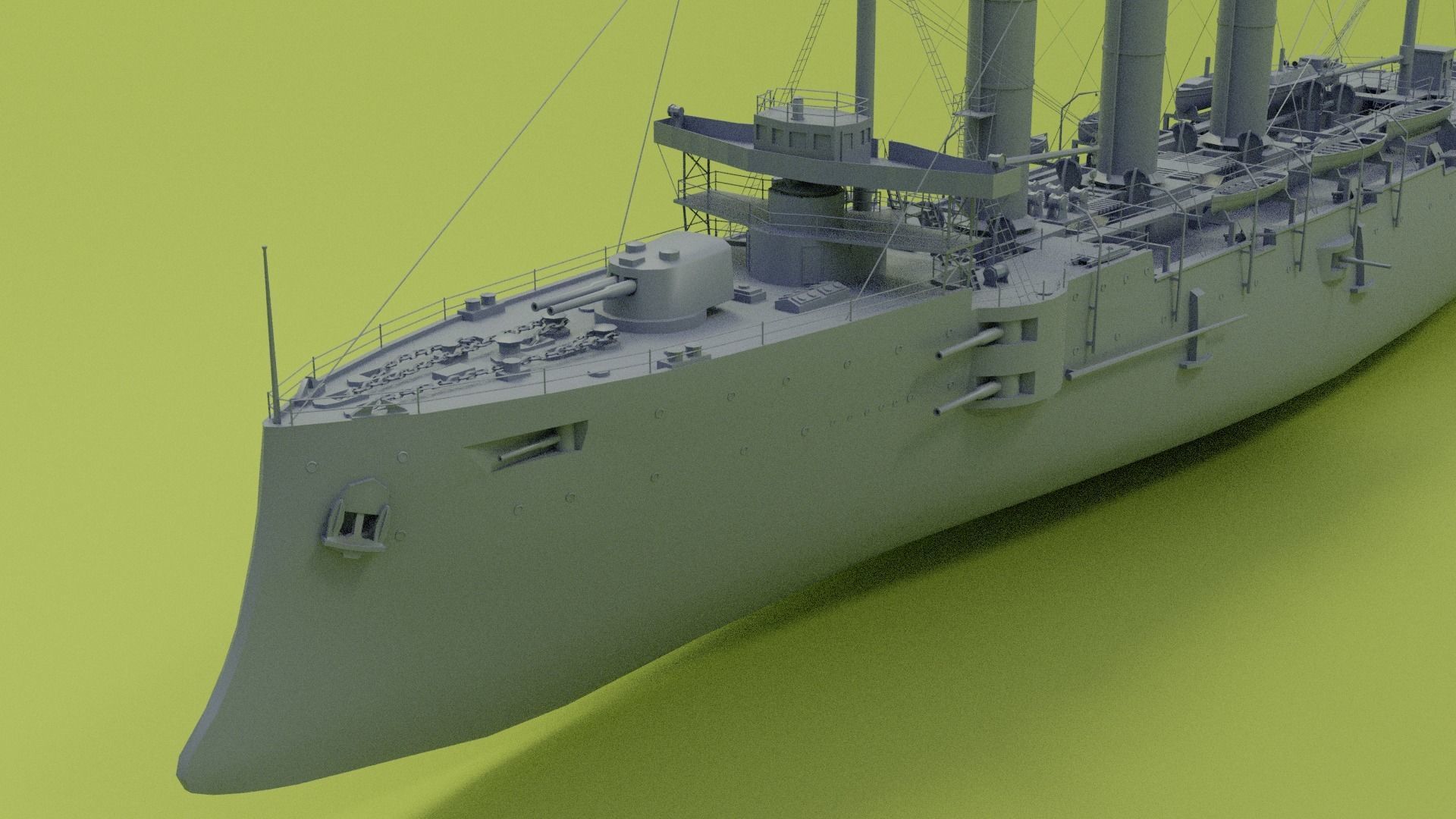 3D model HMS Cornwall cruiser VR / AR / low-poly | CGTrader