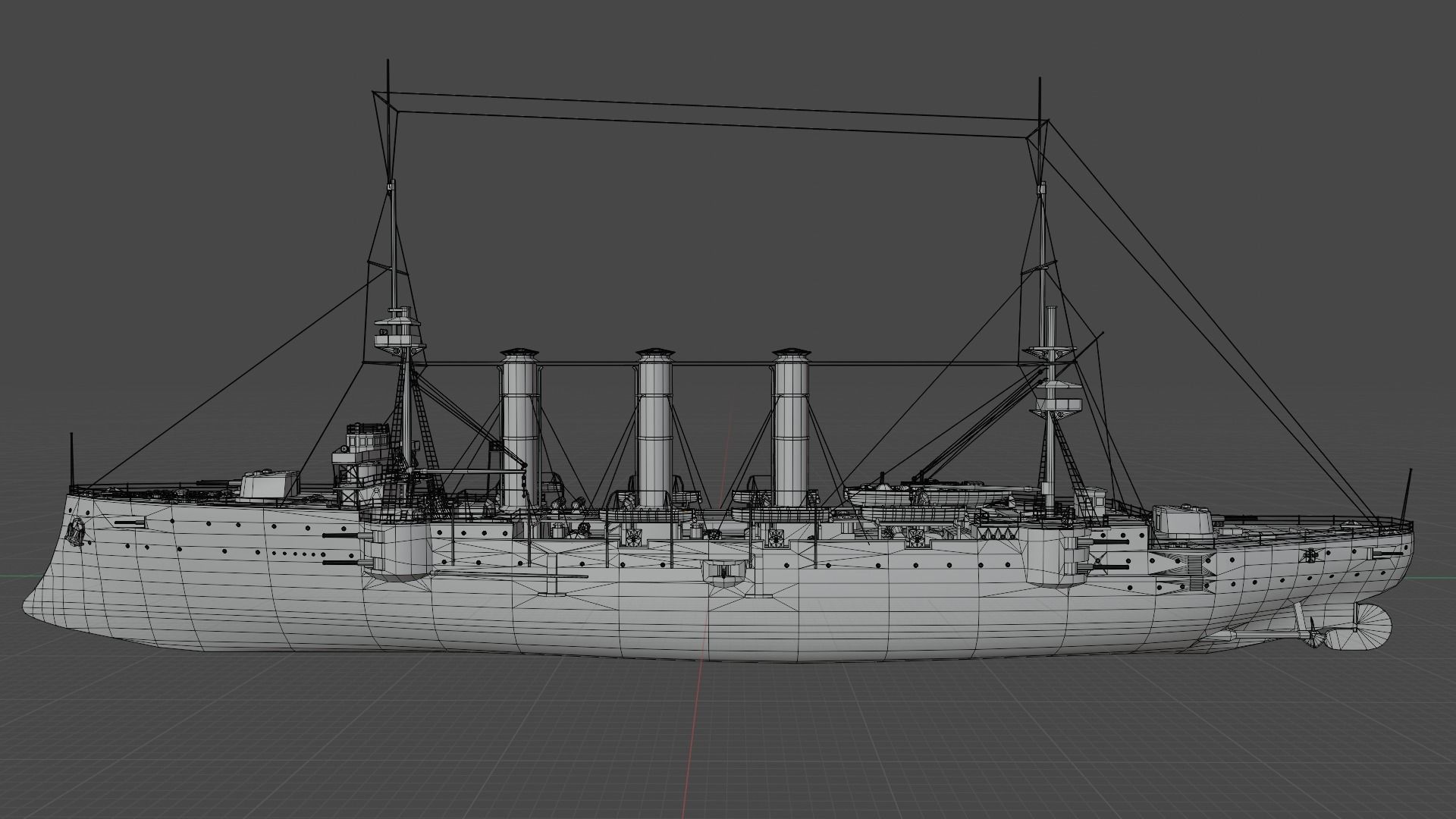 3D model HMS Cornwall cruiser VR / AR / low-poly | CGTrader