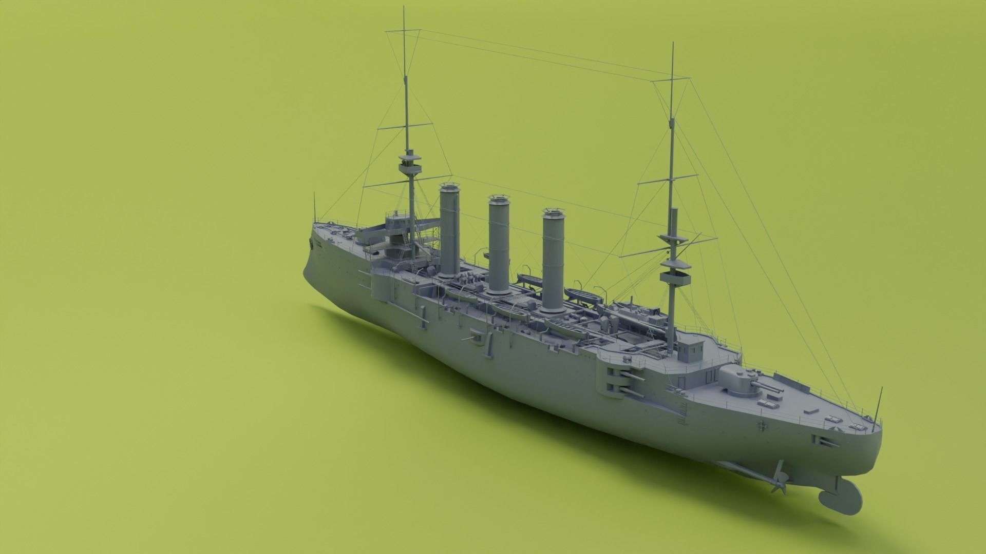 3D model HMS Cornwall cruiser VR / AR / low-poly | CGTrader