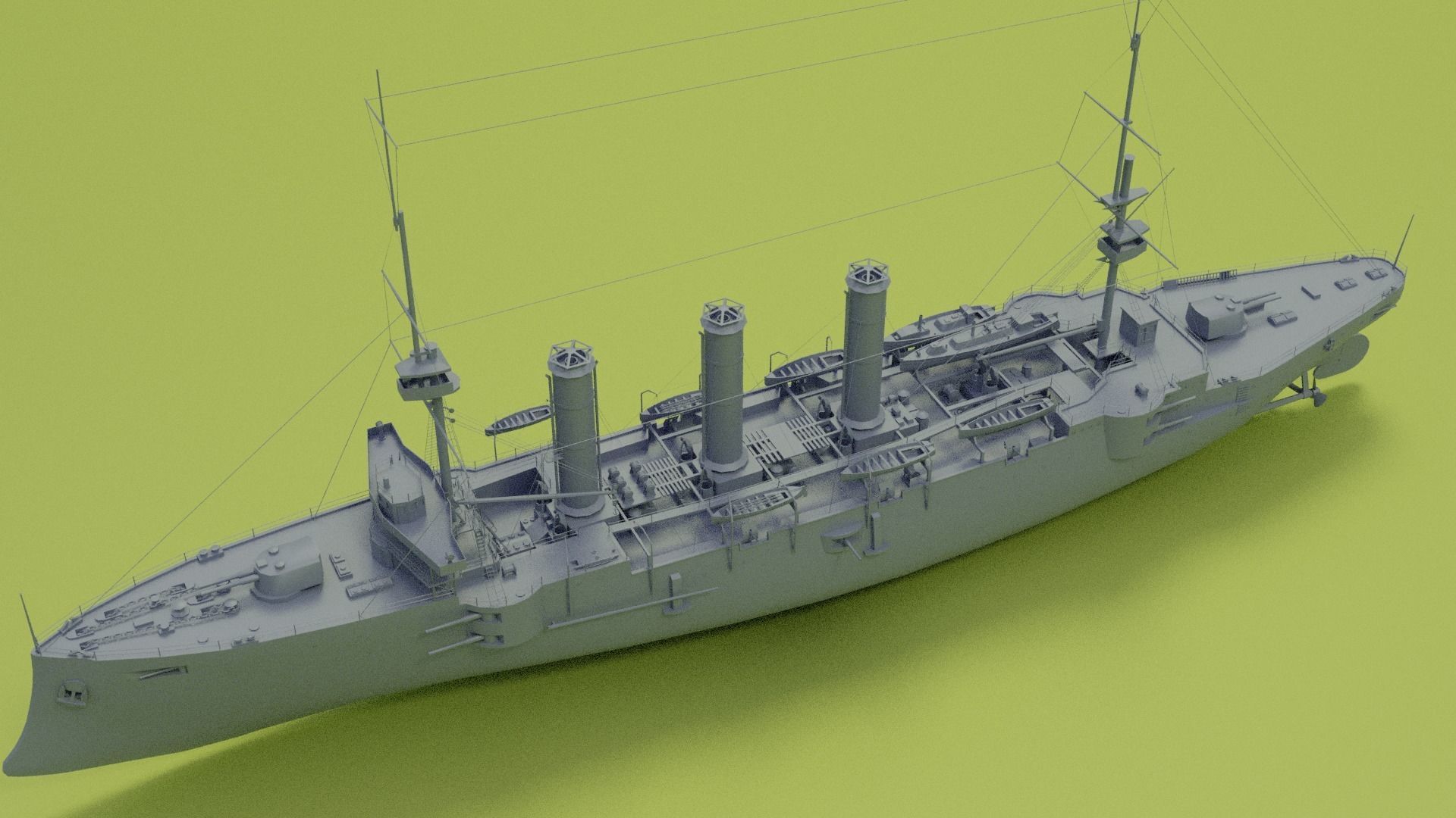 3D model HMS Cornwall cruiser VR / AR / low-poly | CGTrader