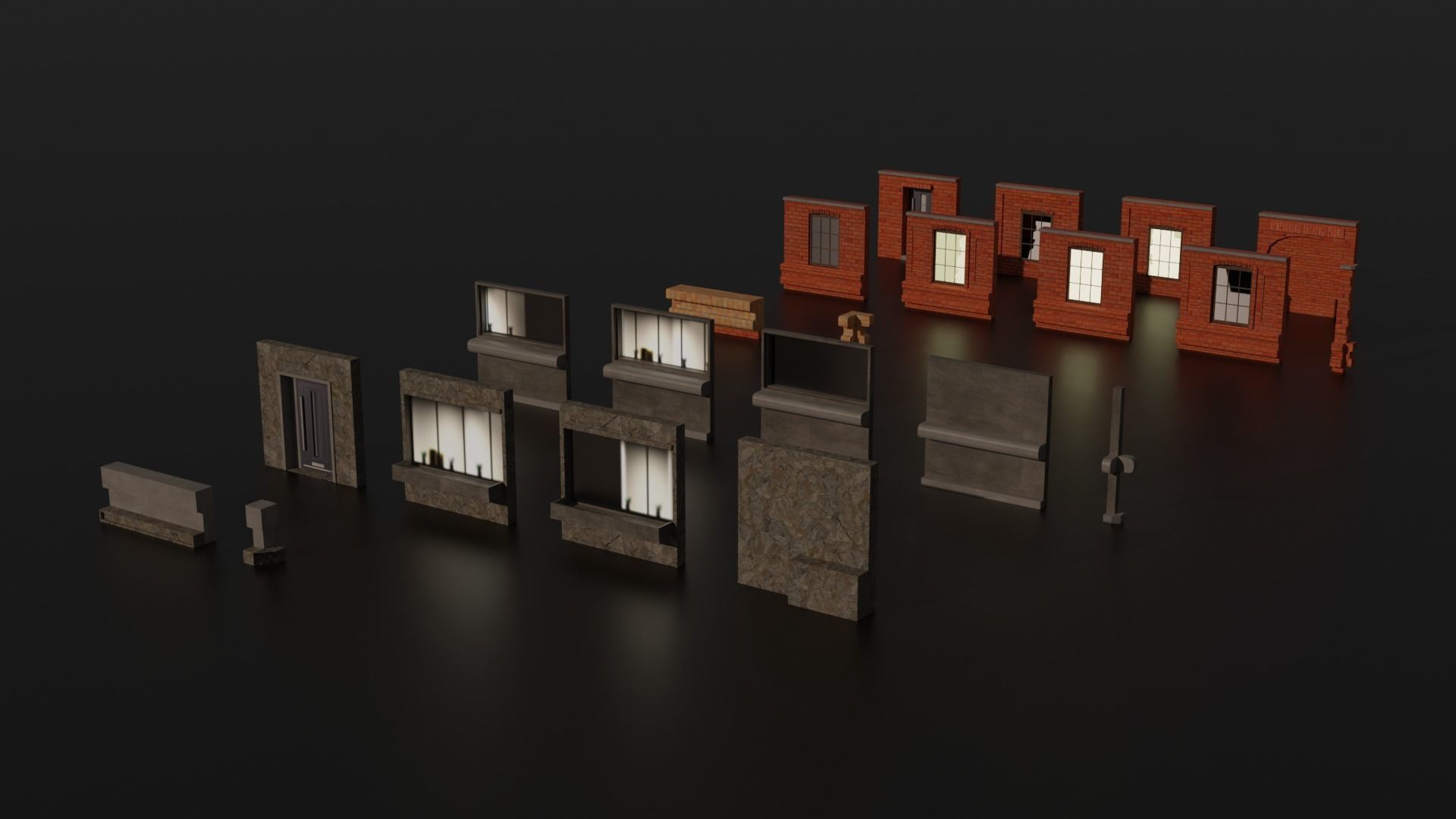 2 Wall patern for procedural building free 3D model | CGTrader