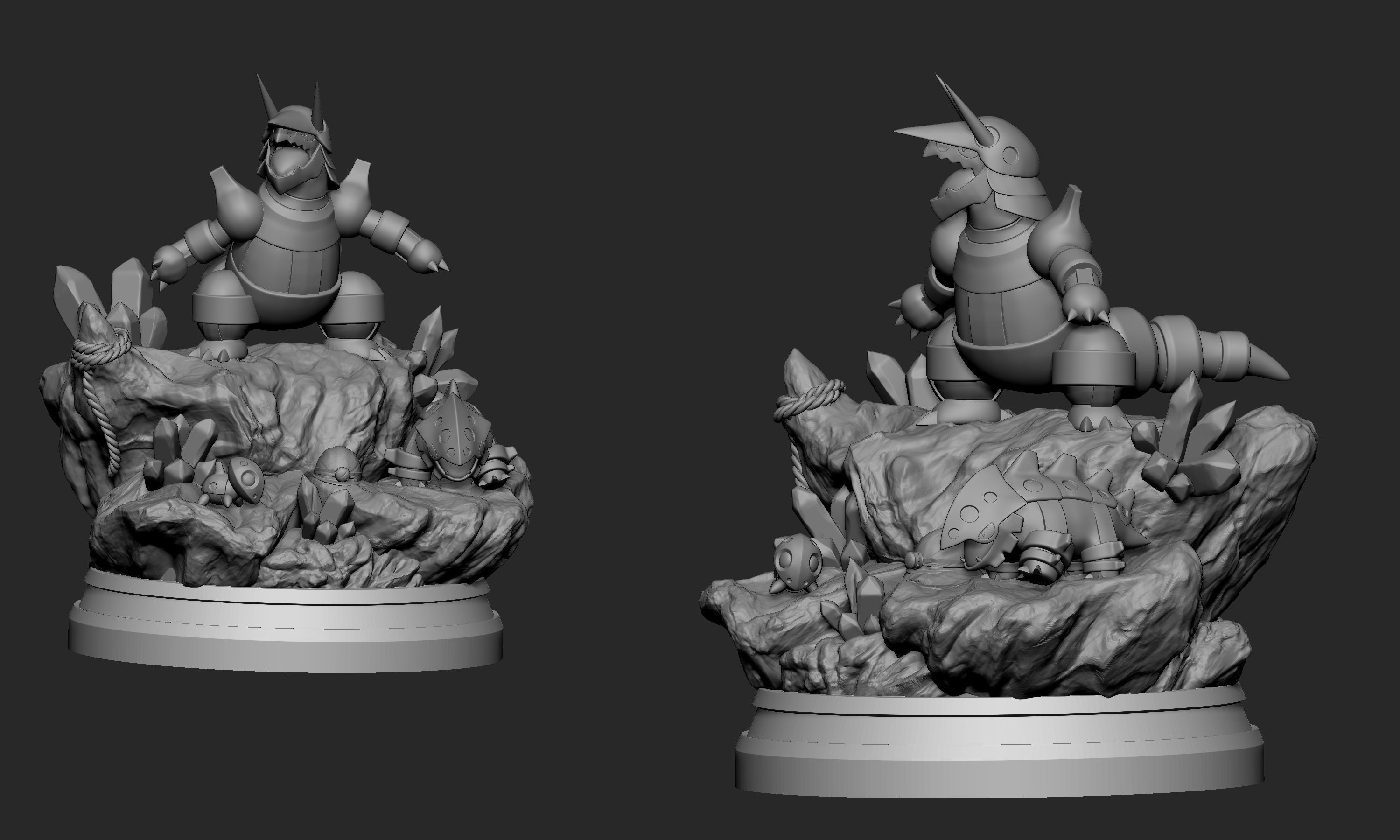 Pokemon - Aggron Family Figure 3D model 3D printable | CGTrader