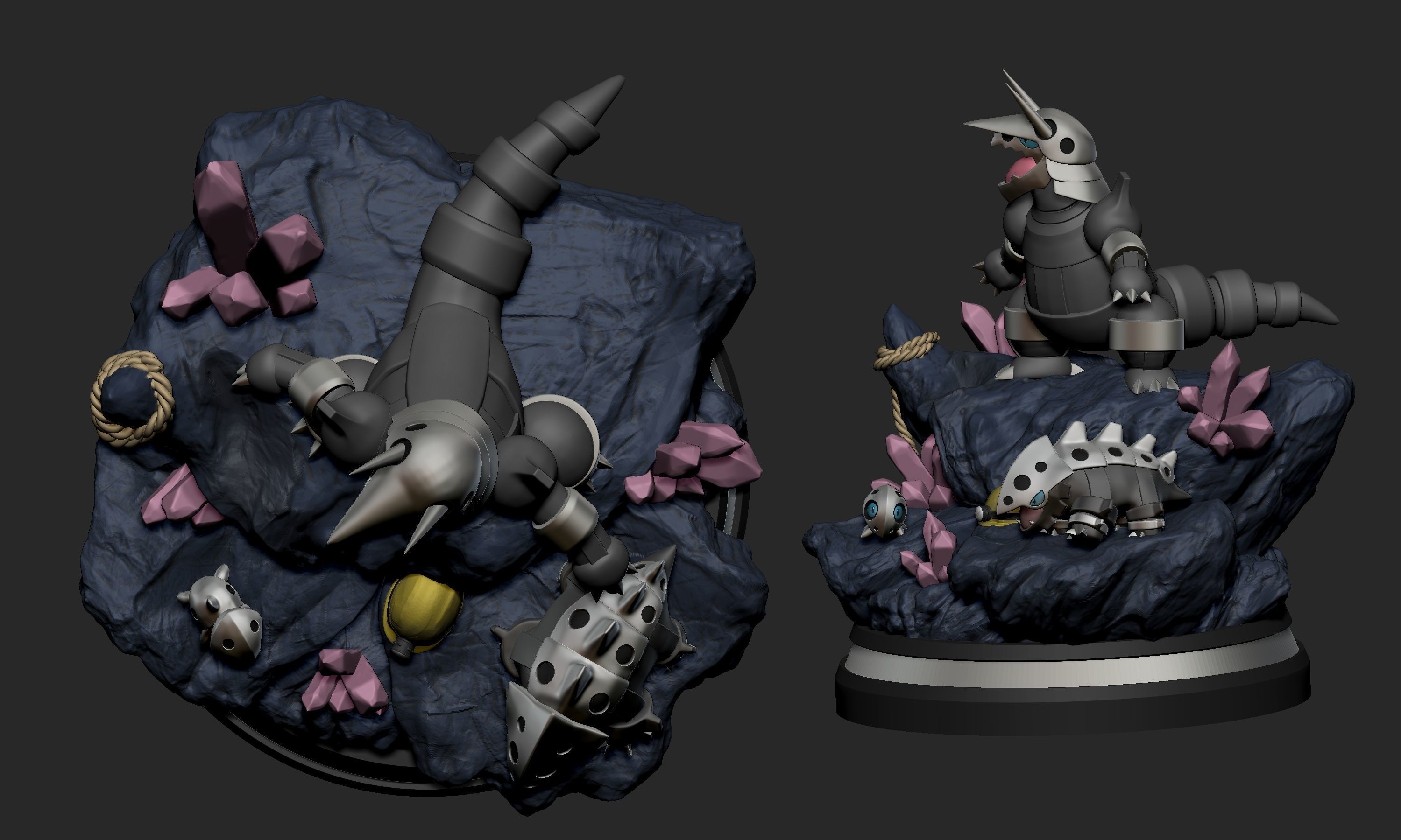 Pokemon - Aggron Family Figure 3D model 3D printable | CGTrader