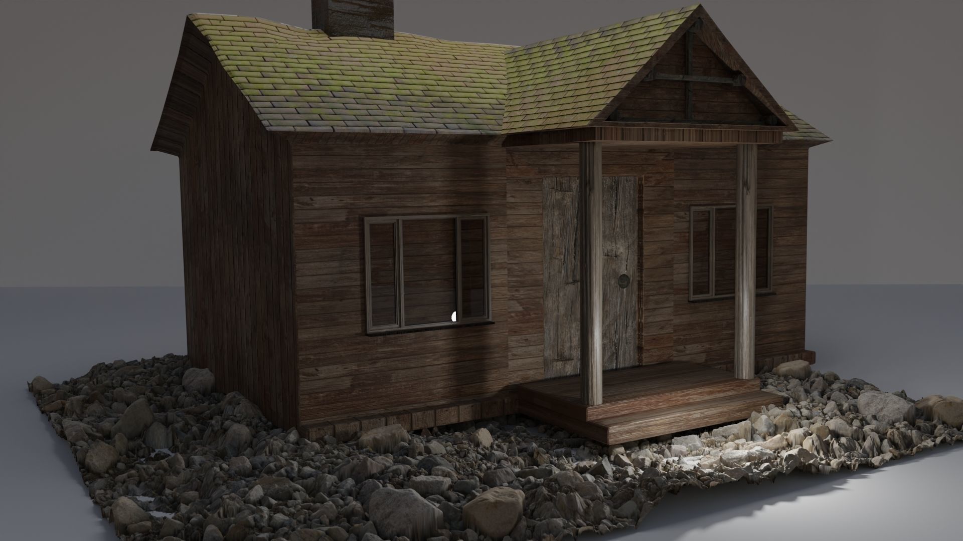 3D model Little cottage made of planks VR / AR / low-poly | CGTrader