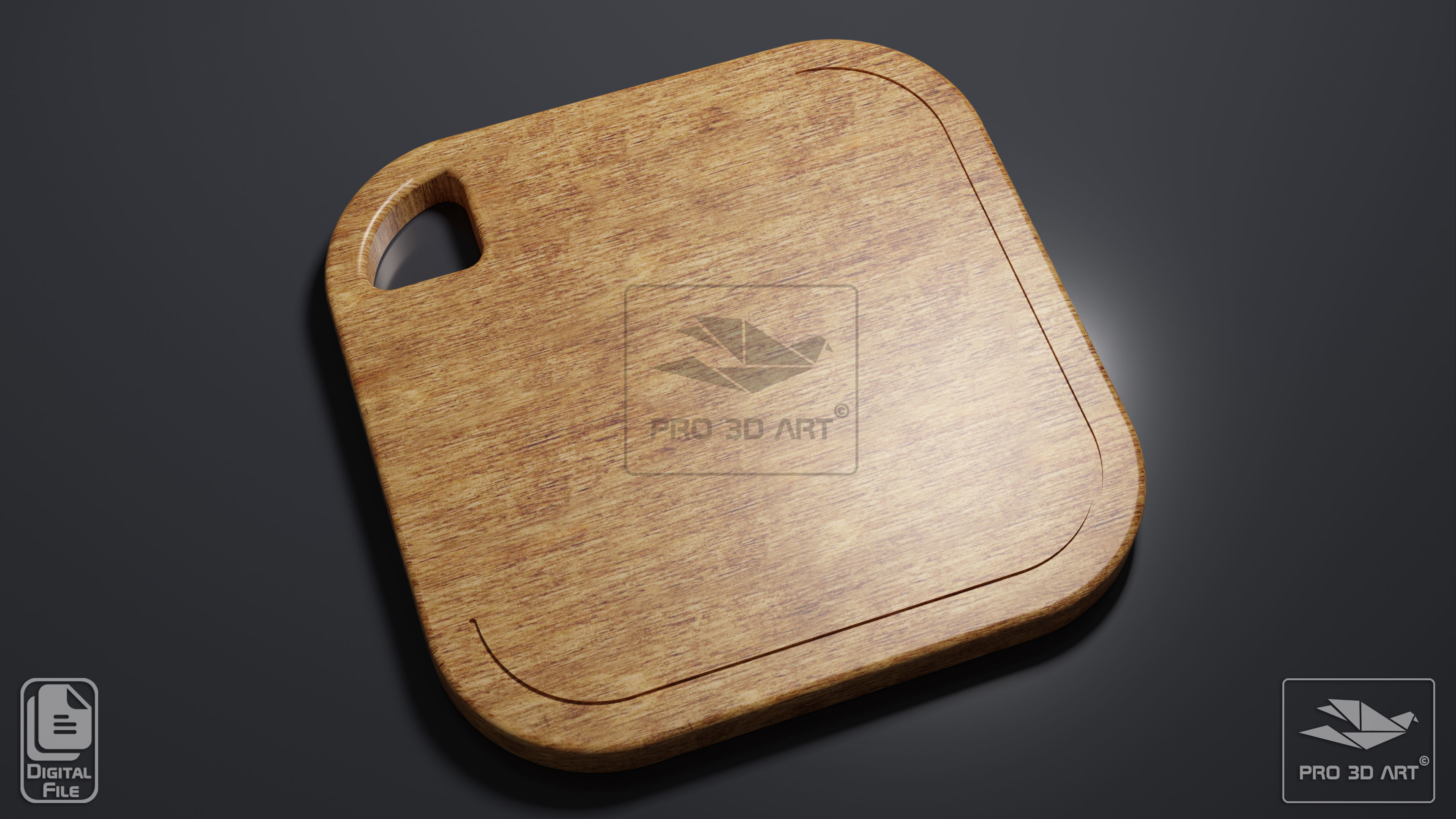 Square Cutting Board - CNC Files for Wood 3D model | CGTrader
