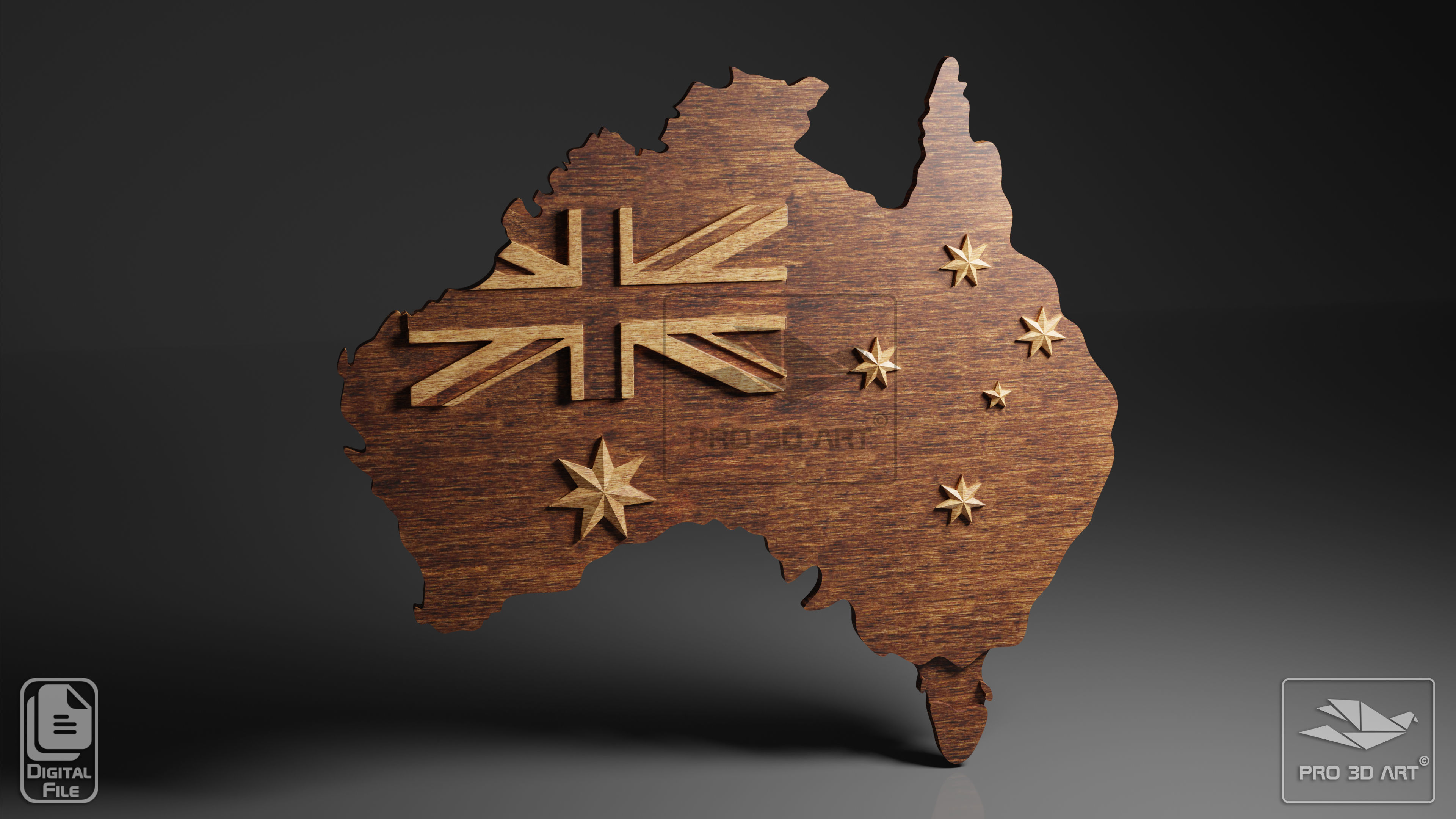 Australia Map - CNC Files For Wood - 3D STL Model 3D model | CGTrader