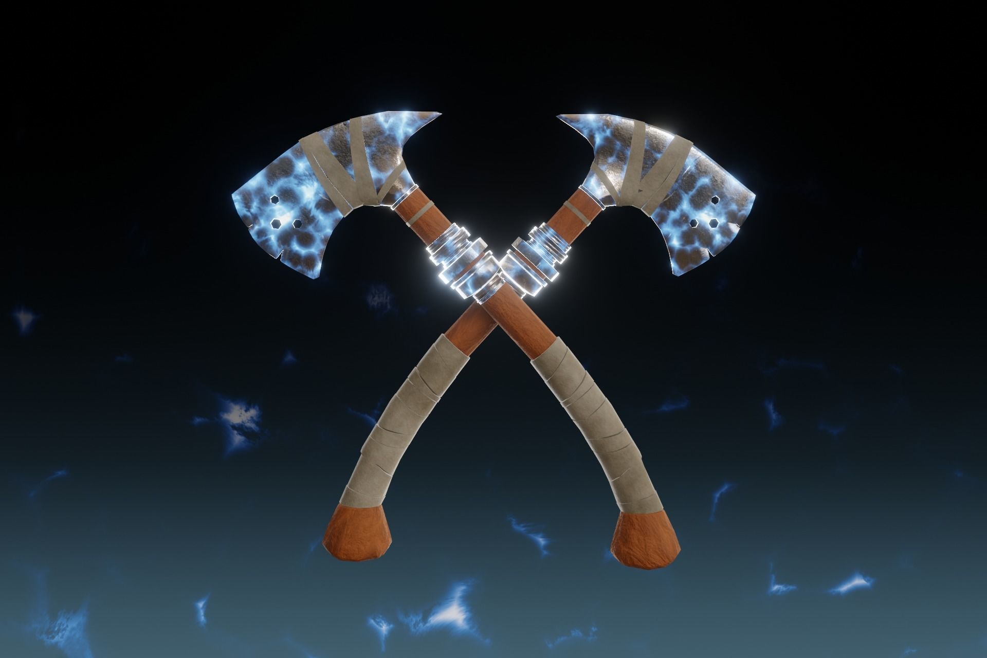 3D model Lightning Axe - Elemental Axe - Model 01 VR / AR / low-poly ...