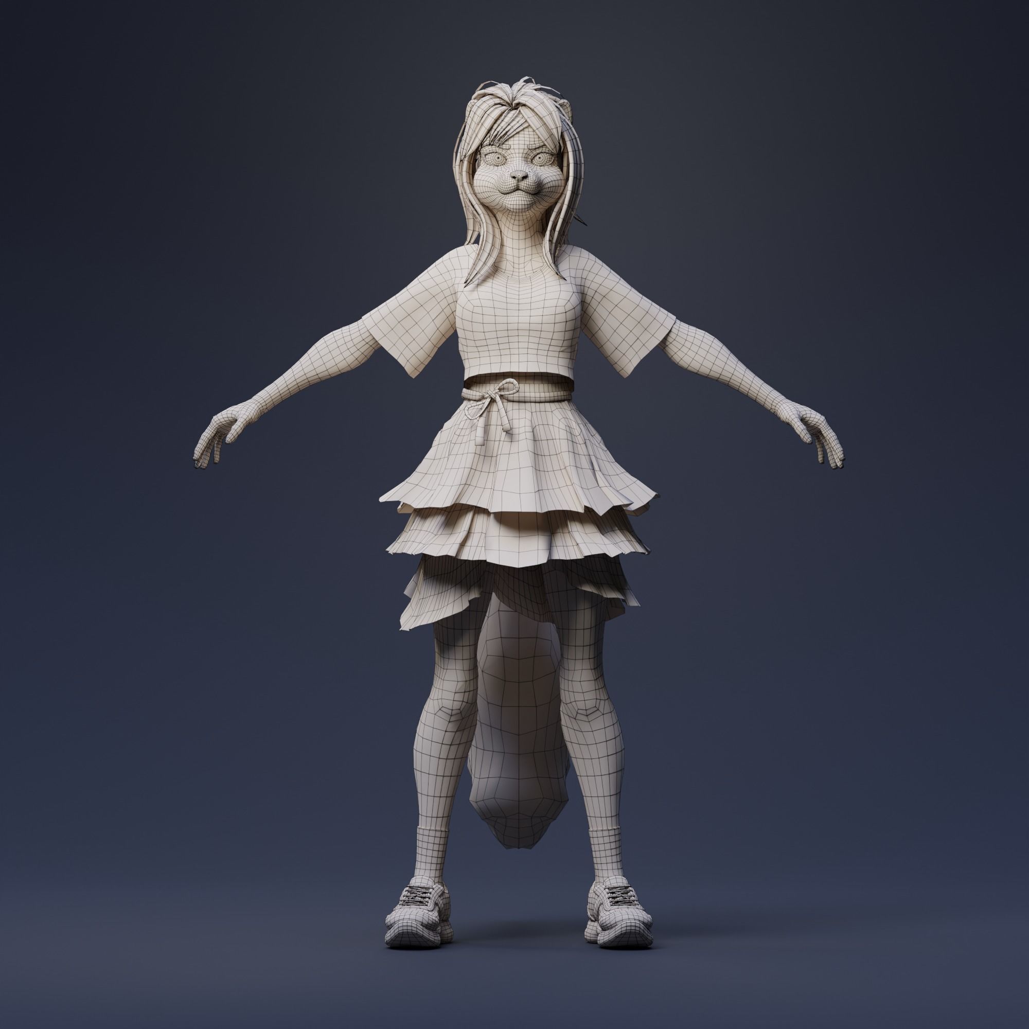 Wolf Girl 3d Character free VR / AR / low-poly 3D model | CGTrader