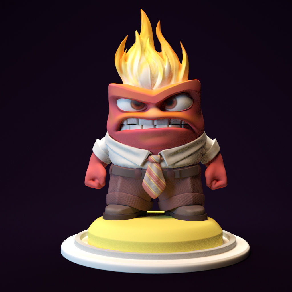 Anger sculpture for 3d printing cartoon Inside out 3D model 3D ...