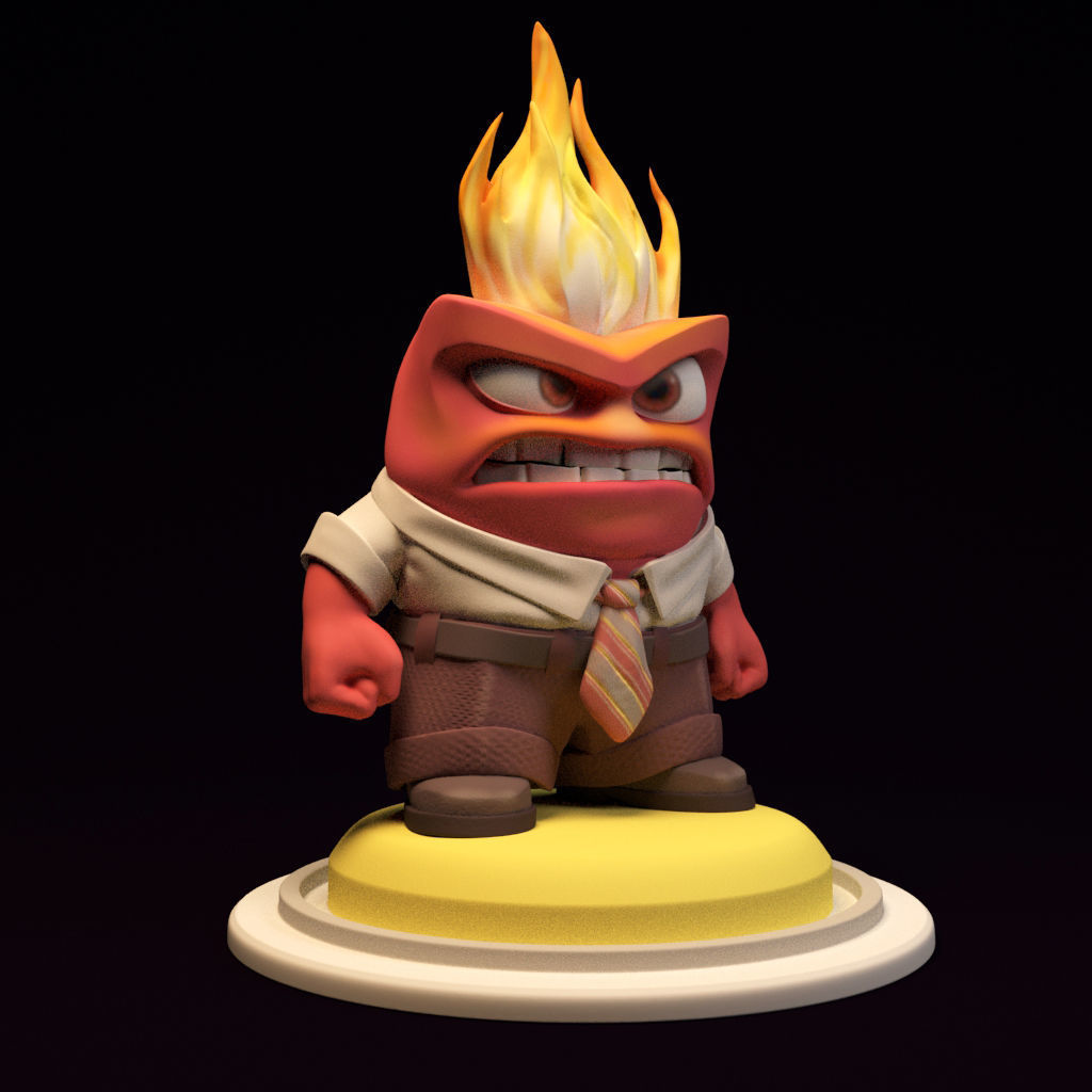 Anger sculpture for 3d printing cartoon Inside out 3D model 3D ...