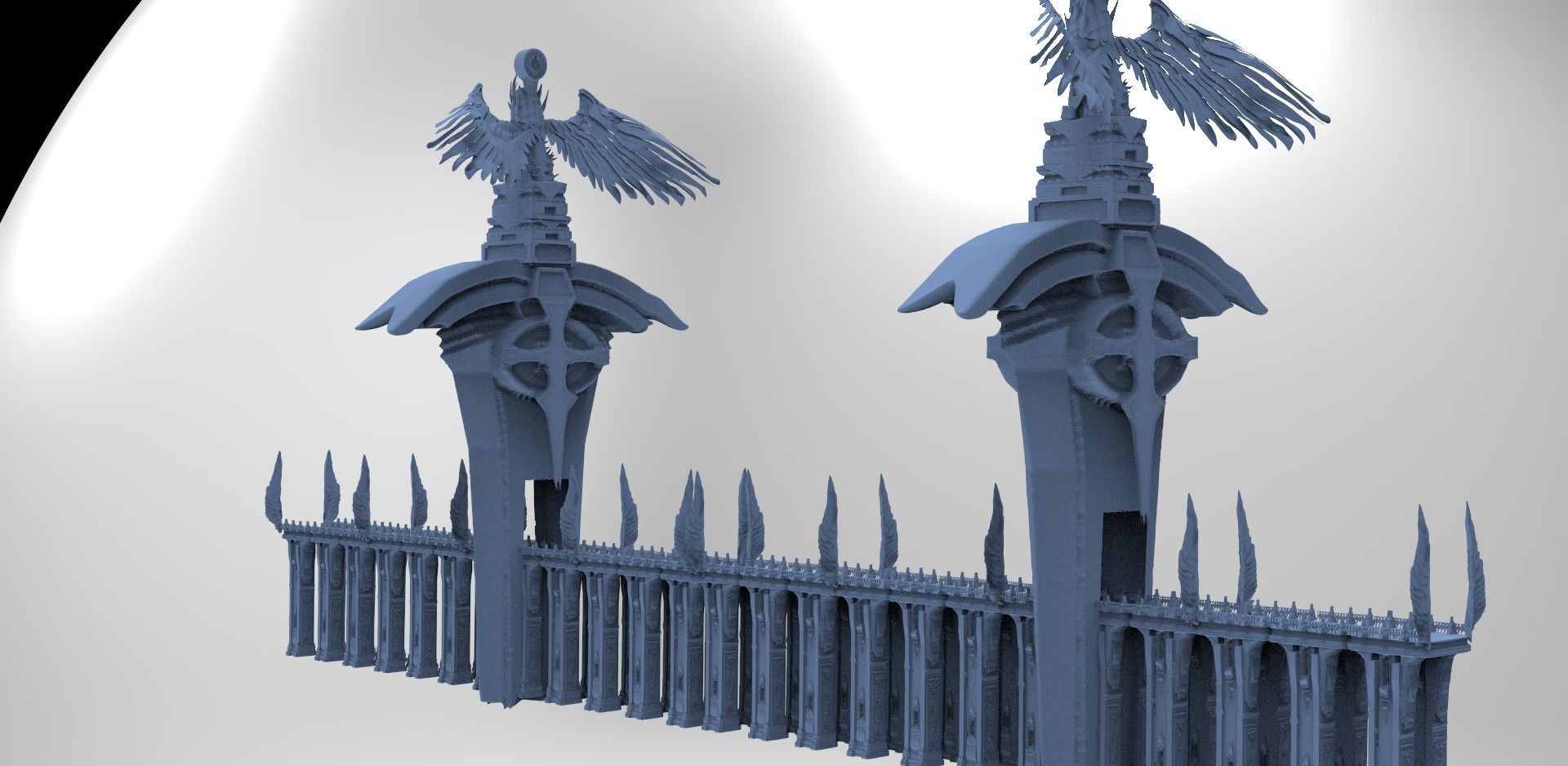 League of legends Inspired Sword Bridge Statues gateway 3D model | CGTrader