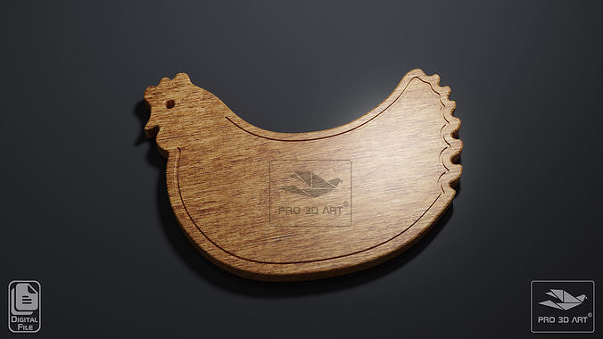Chicken Cutting Board - CNC files for Wood 3D model | CGTrader